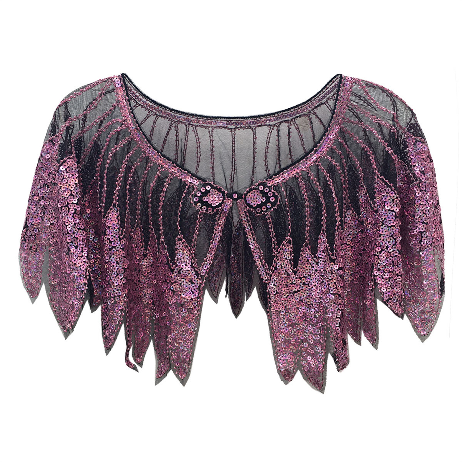 Elegant Sequined Shawl with Glittering Design for Evening Dresses and ...
