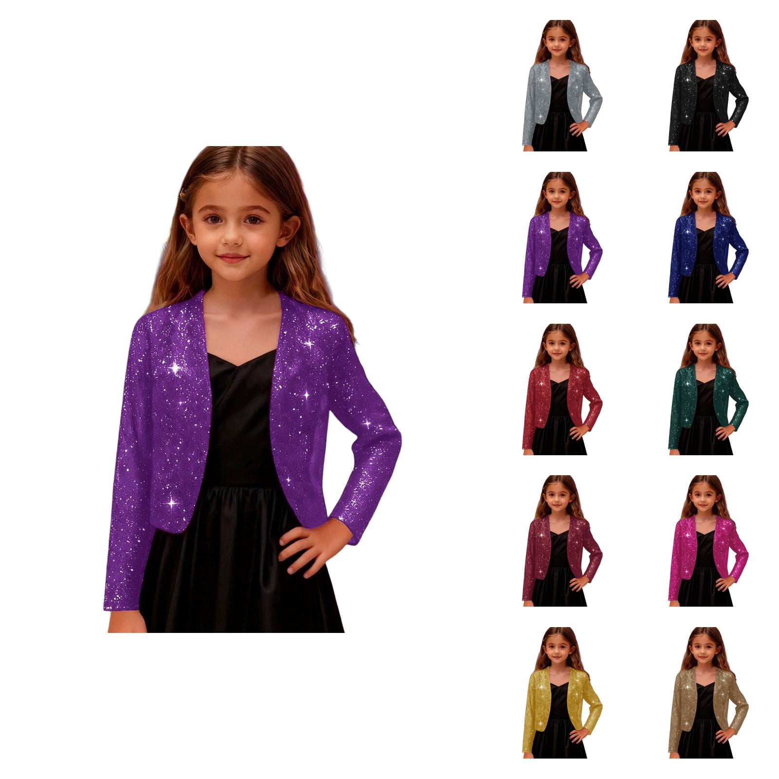 Elegant Short Satin Jacket with Print, Girls' Sleeveless Bolero Shrug ...