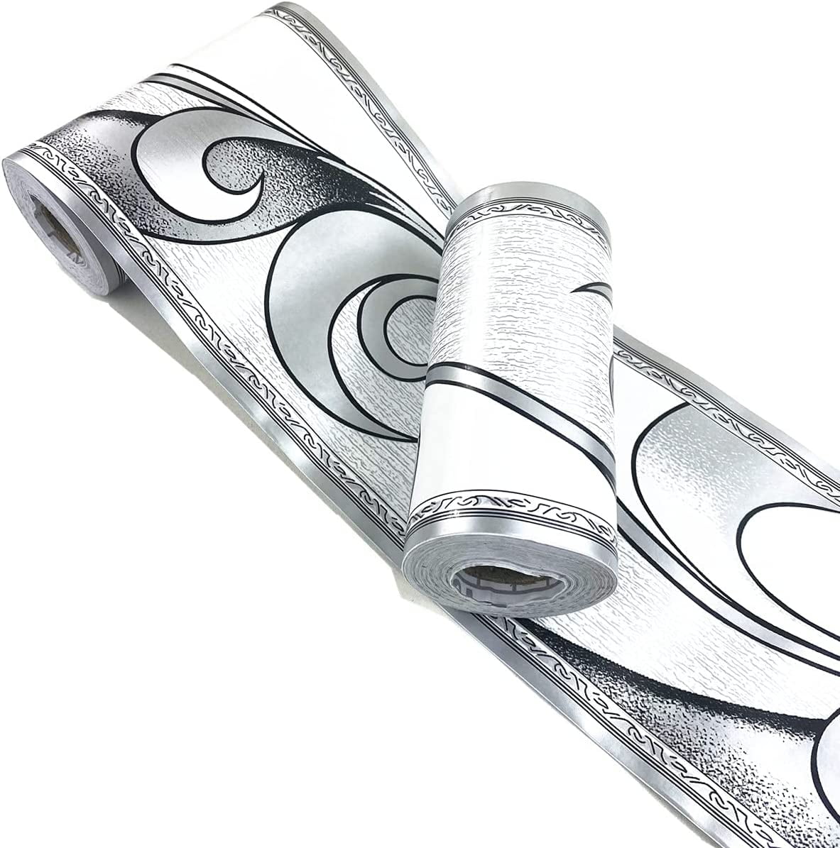 REDODCO Silver Grey, Molding Border Peel and Stick Wallpaper 4" x 32.8 ...