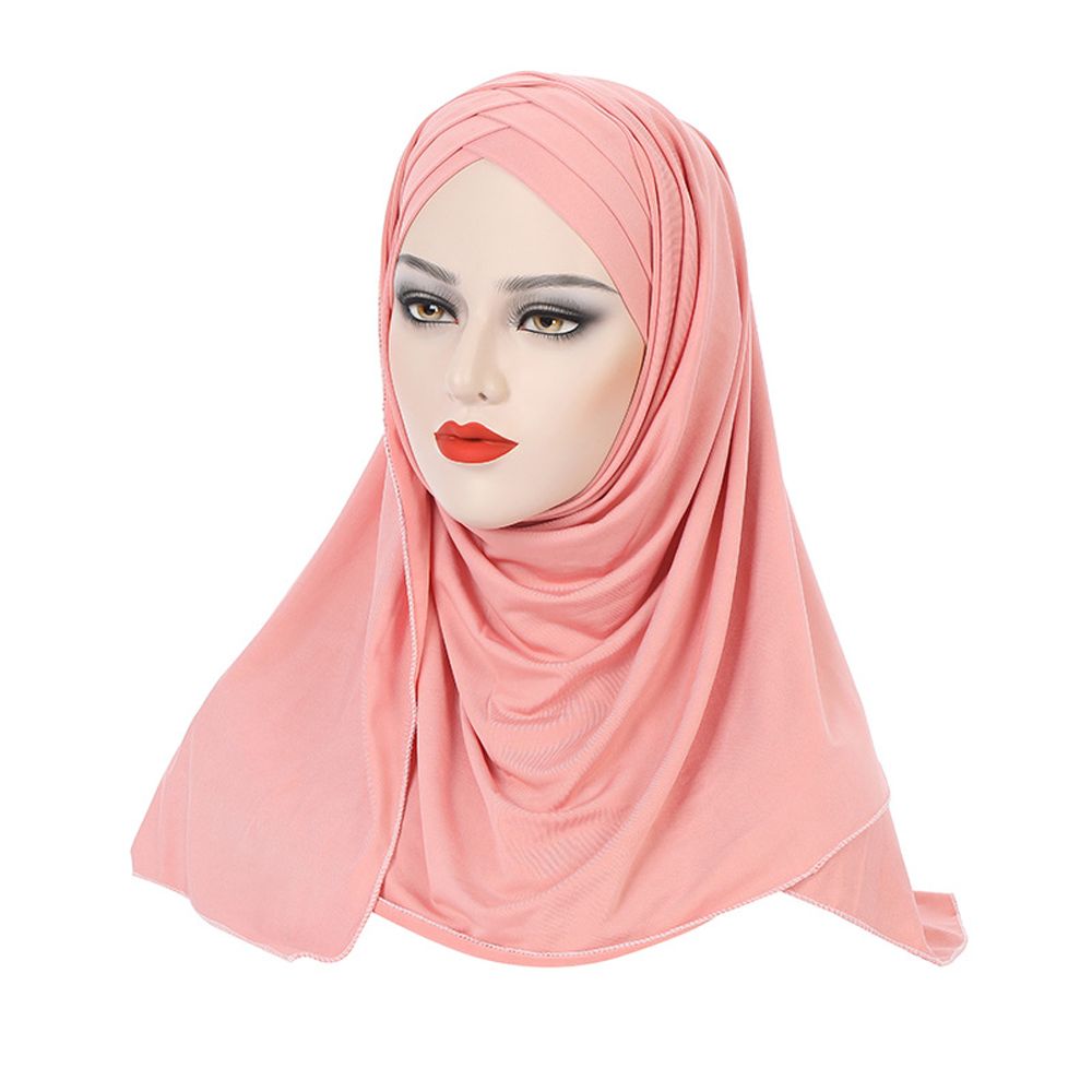 Elegant Simple Headwear Full Neck Cover Head Wrap Shawl Muslim Hijab ...