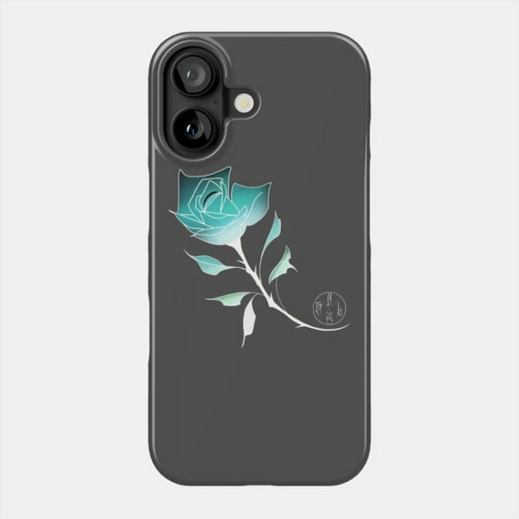 Elegant Single Blue Rose Botanical Floral Art Graphic Case for iPhone ...