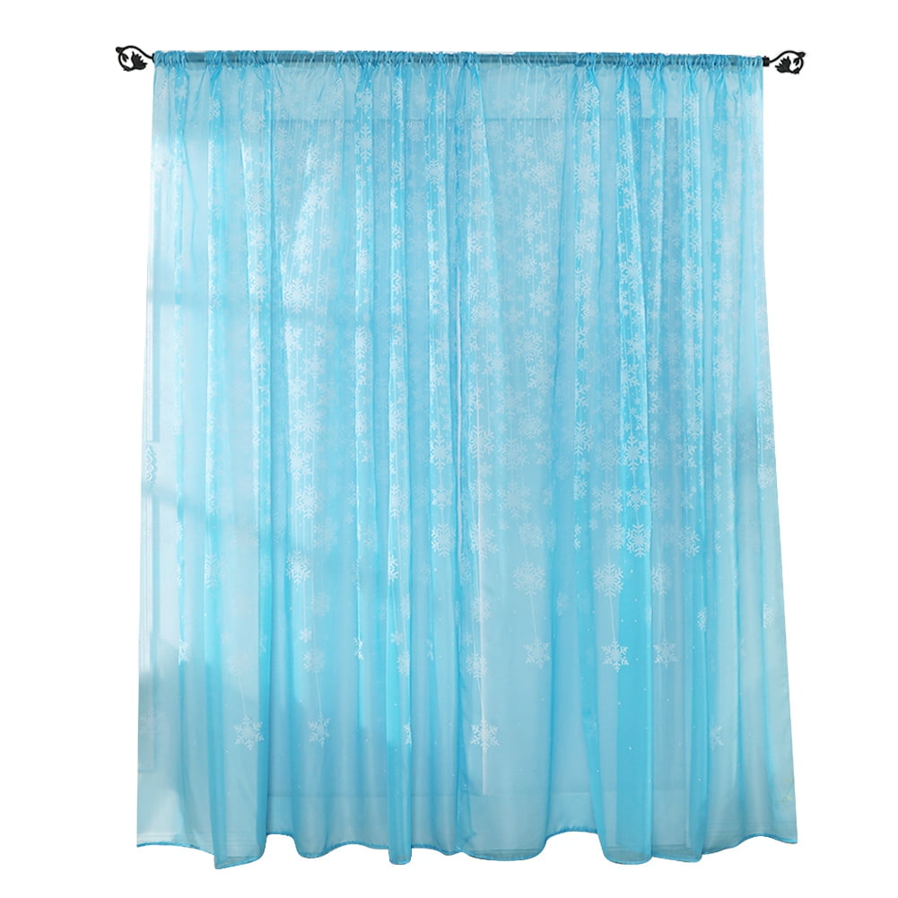 Elegant Sky Blue Sheer Curtain Panels, Breathable Light Filtering ...