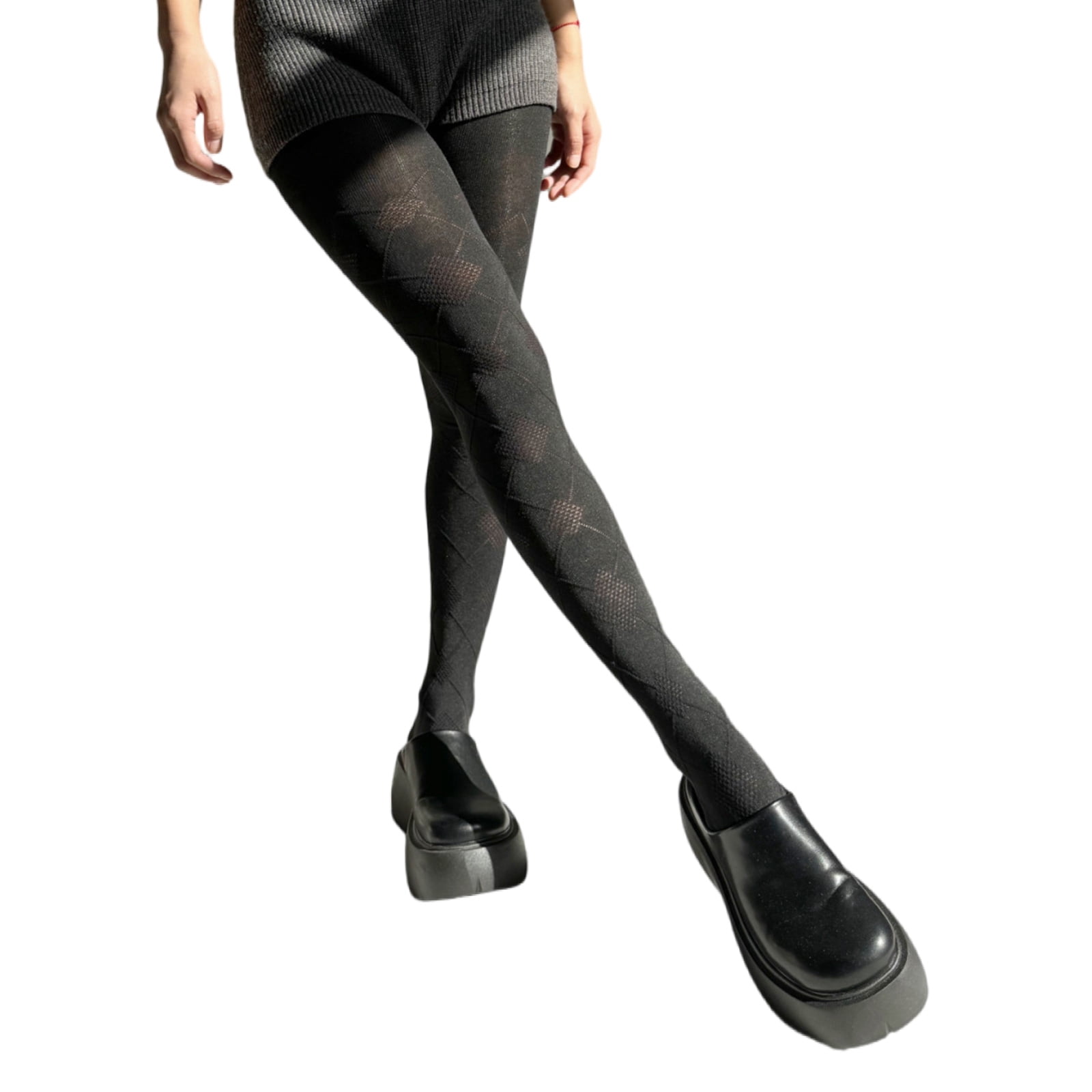 Elegant Slimming Argyle Pattern Tights Soft Cotton Women's Legwear ...