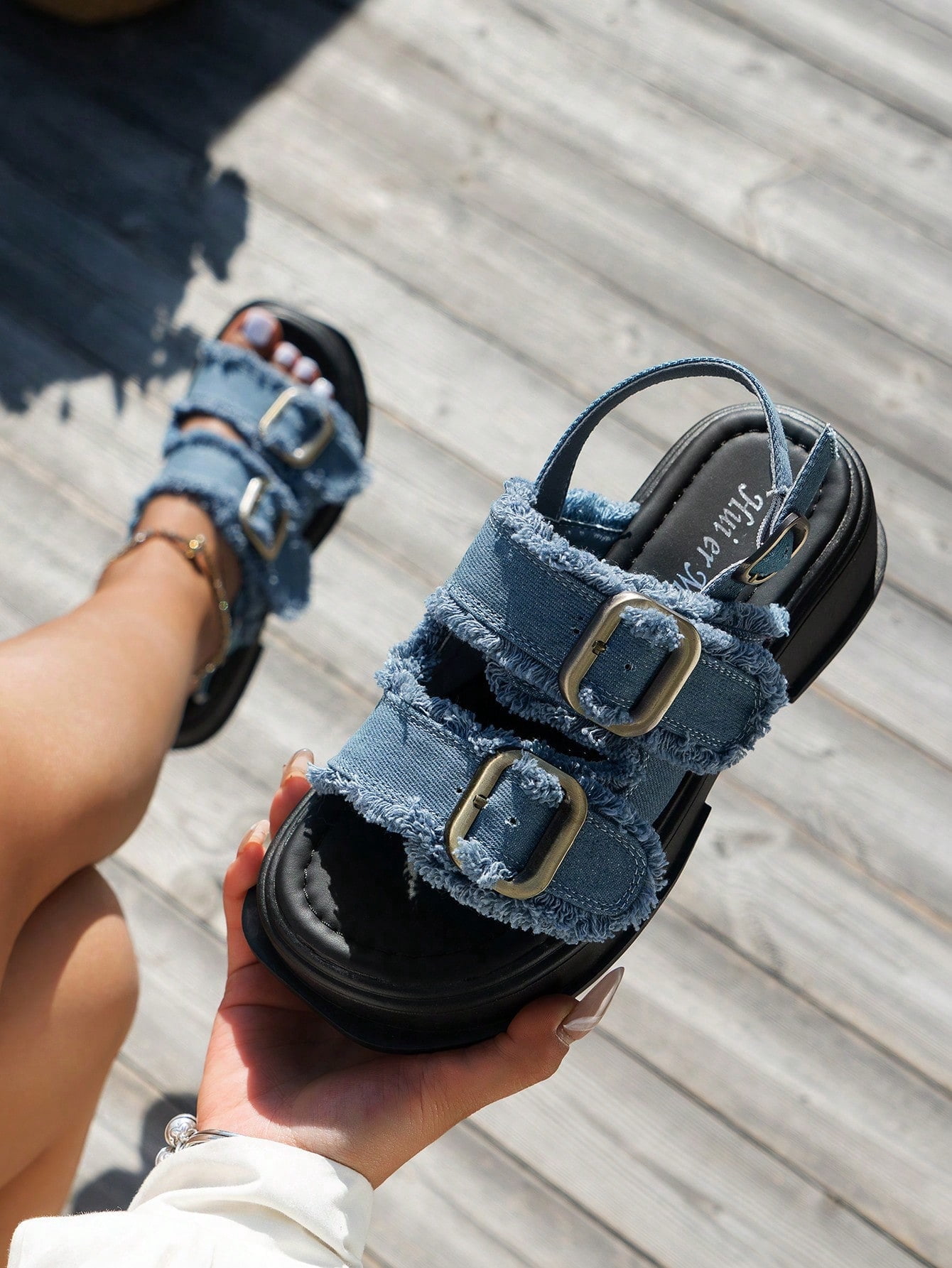 Elegant Slingback Wedge Sandals For Women Ruched Detail Flatform ...