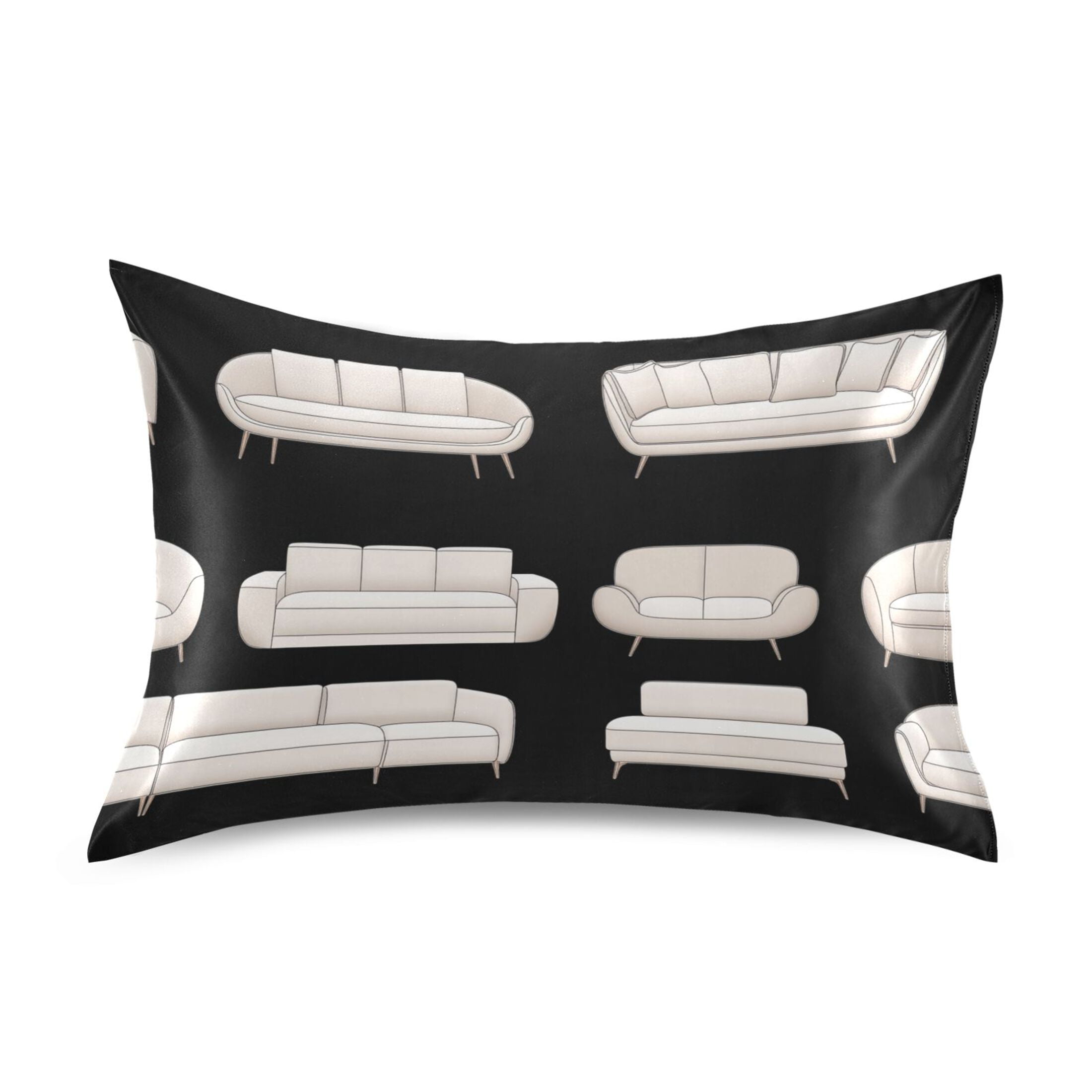 Elegant Sofa Designs Satin Pillowcase 20''x30'' Double-Sided Print Soft ...
