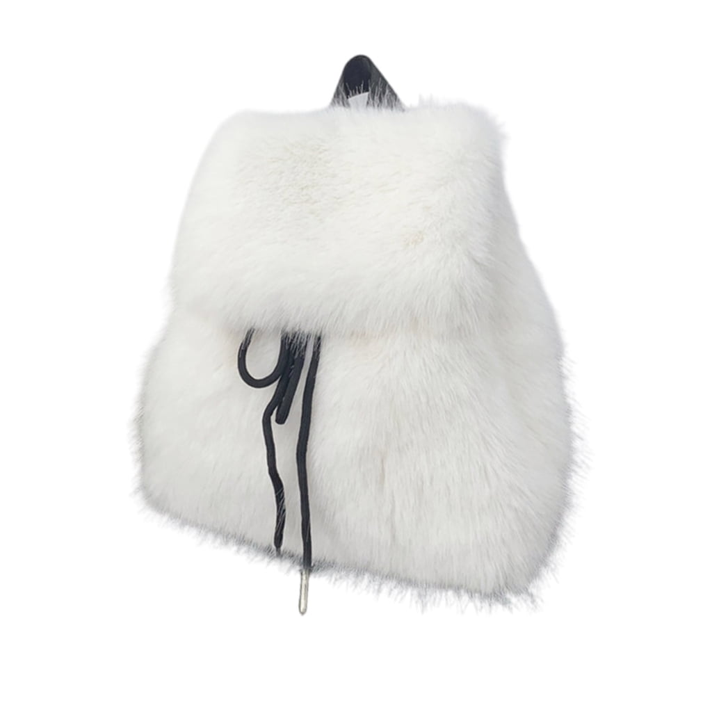 Elegant Soft Furry Plush Small Backpack for Daily Use and Travel ...