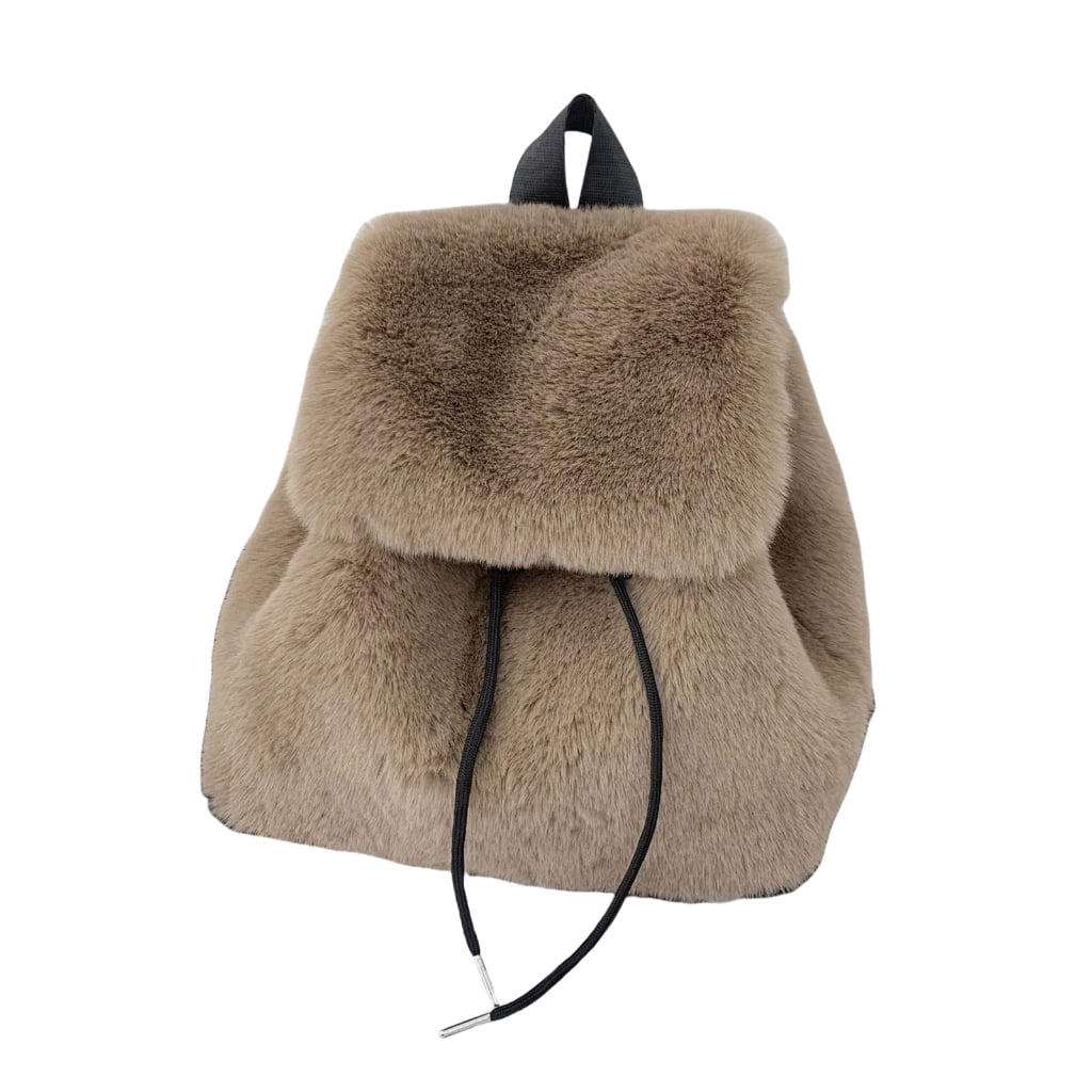 Elegant Soft Furry Plush Small Backpack for Daily Use and Travel ...