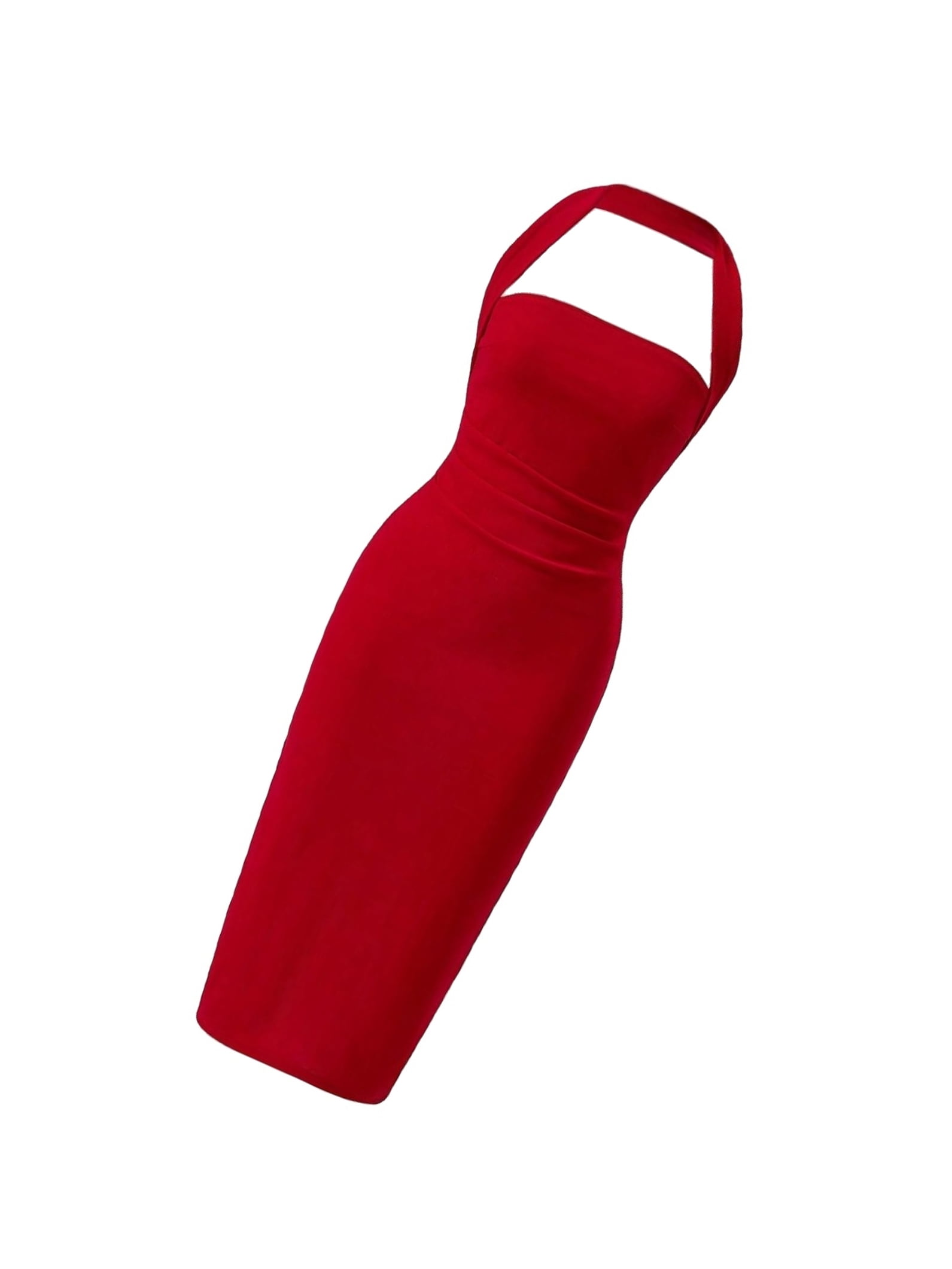 Elegant Solid Bodycon Halter Red Women Dresses - Walmart.com