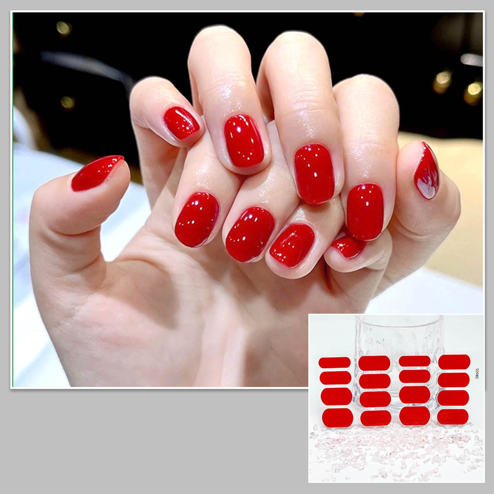 Elegant Solid Color Nail Stickers with Gentle Gradient Jump Design for ...