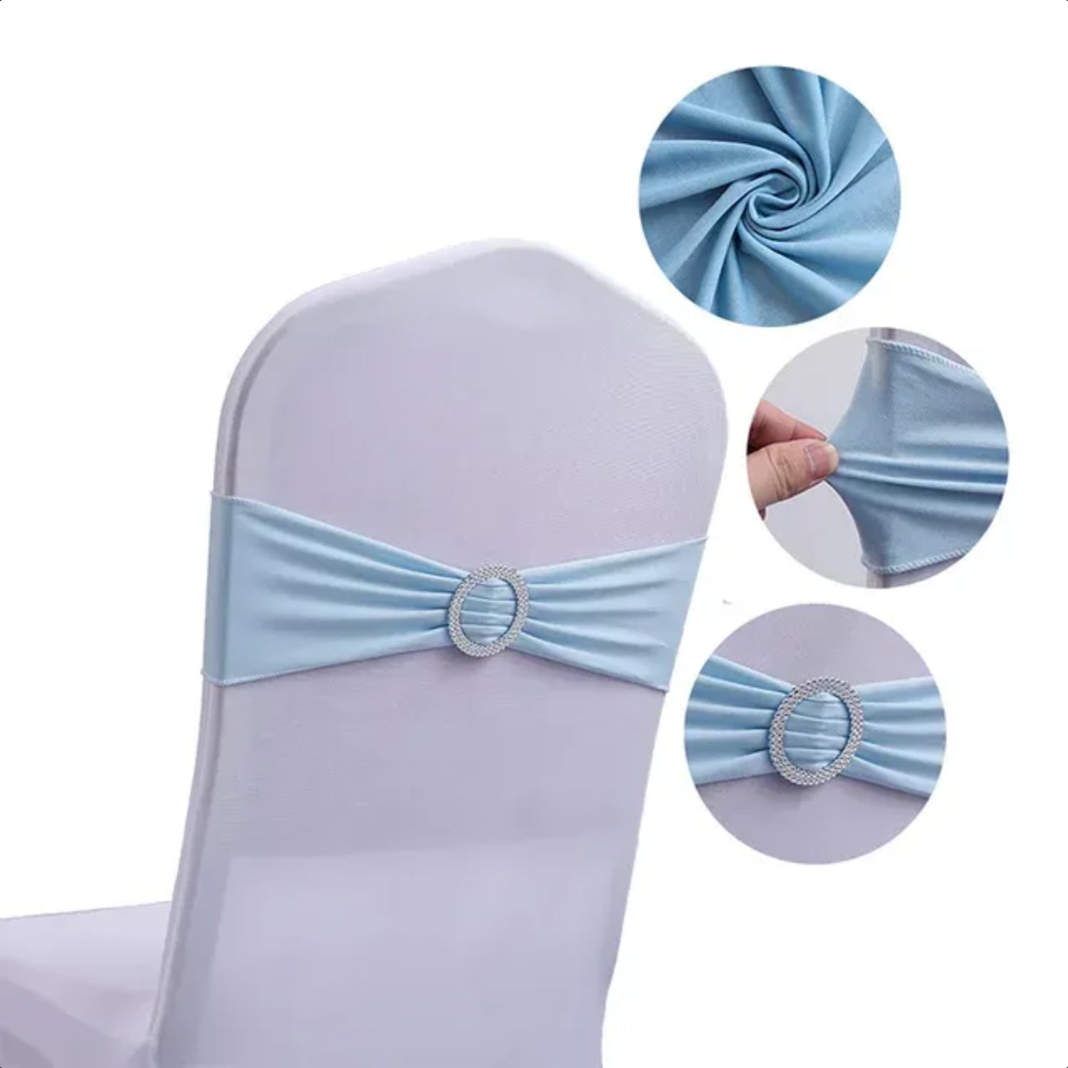 Elegant Solid Color Ribbon Chair Sashes Set - Versatile Decor for Hotel ...