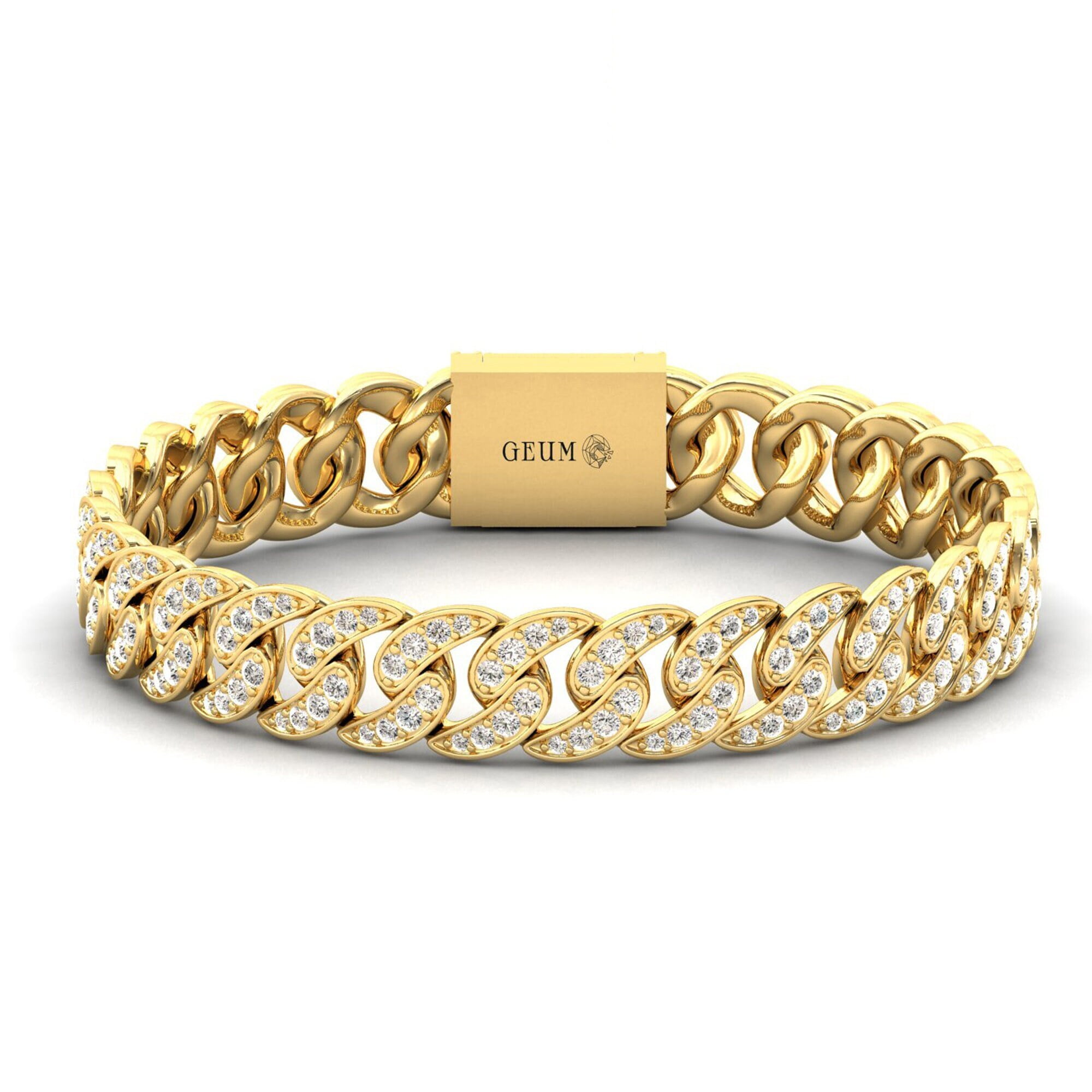 Elegant Solid Gold Cuban Link Chain Bracelet,10kt Handmade Gold Chain ...