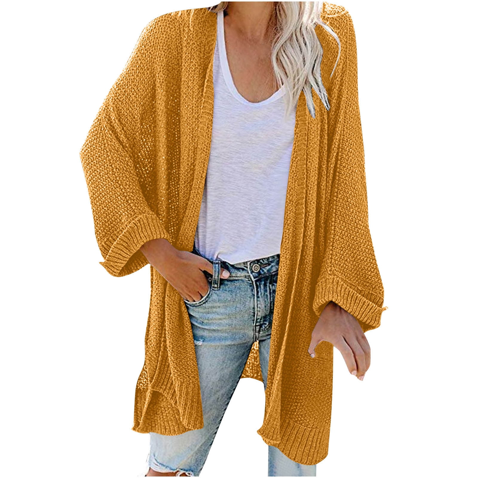 Elegant Solid Oversized Sweaters for Women Baggy Long Sleeve Long ...