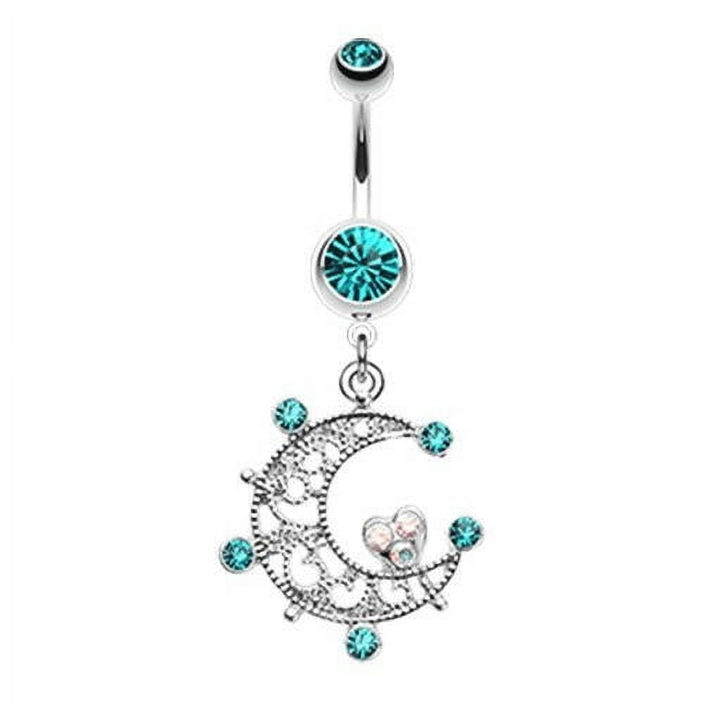 Elegant Sparkle Moon Belly Button Ring - Walmart.com