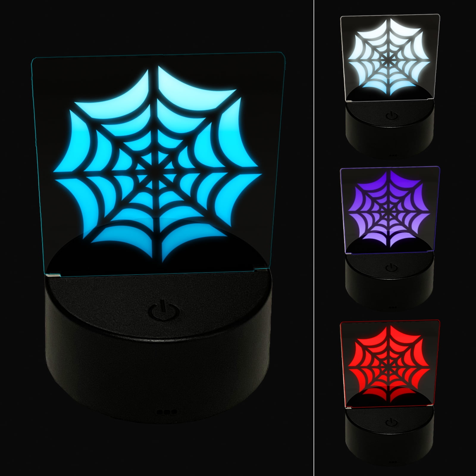 Elegant Spider Web Halloween LED Night Light Sign 3D Illusion Desk ...