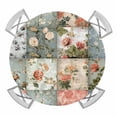 Elegant Spring Floral Round Tablecloth for 45-54 Inch Tables,Fitted ...