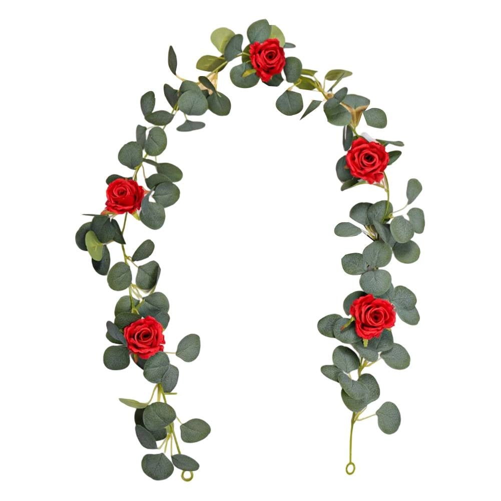 Elegant Spring White Silk Flower Wall Hanging with Eucalyptus & for ...