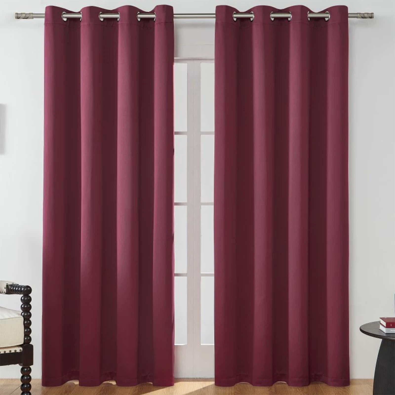 Elegant Stacking Curtain Panels, 39x78 Inch Set, Round Hole Design ...