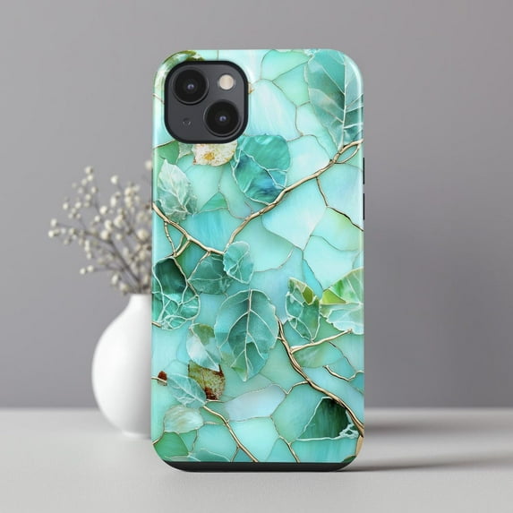 Elegant Stained Glass Mosaic Protective Case with a Beautiful Green ...