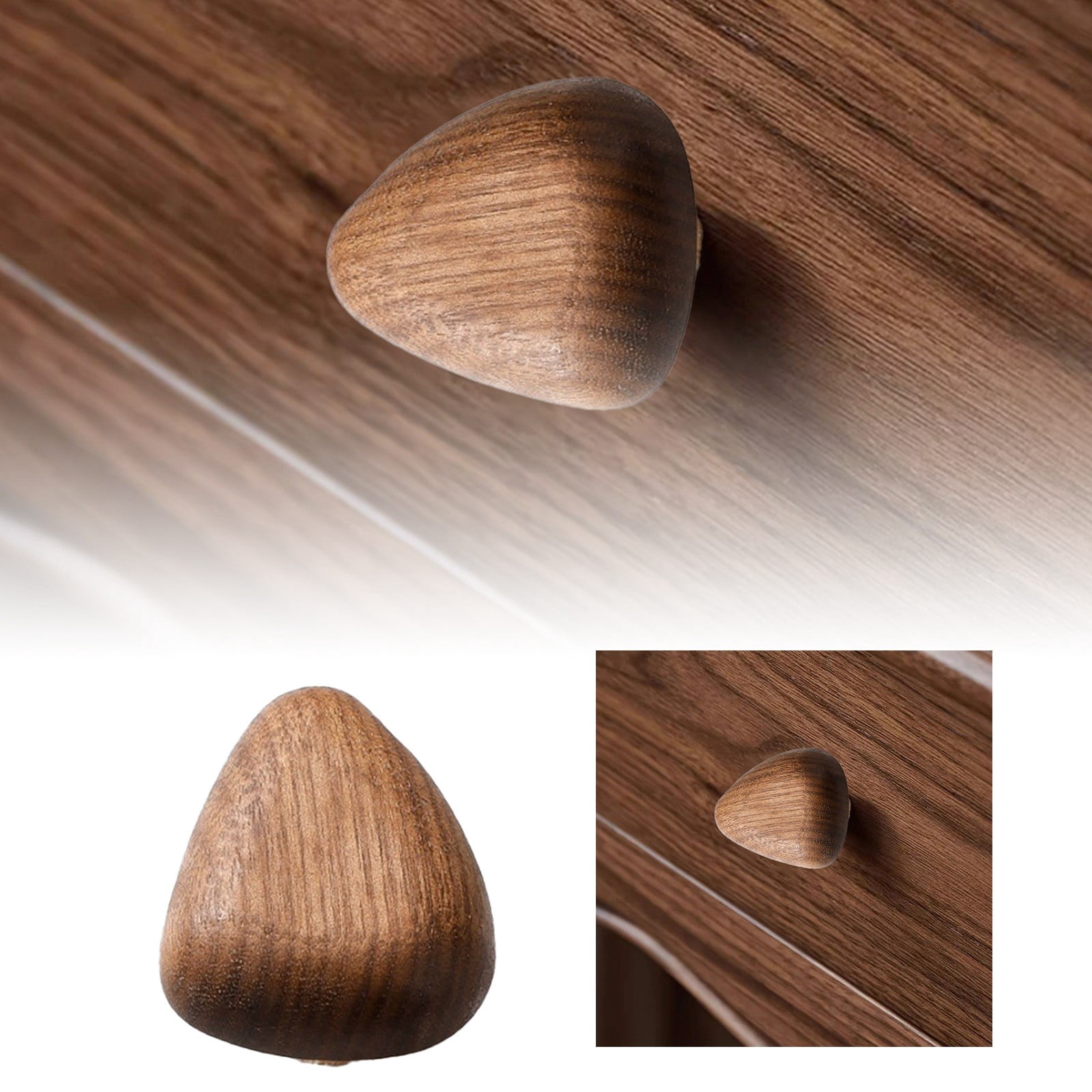 Elegant Stone Pebble Shaped Wooden Drawer Pulls for Furniture Cabinet ...