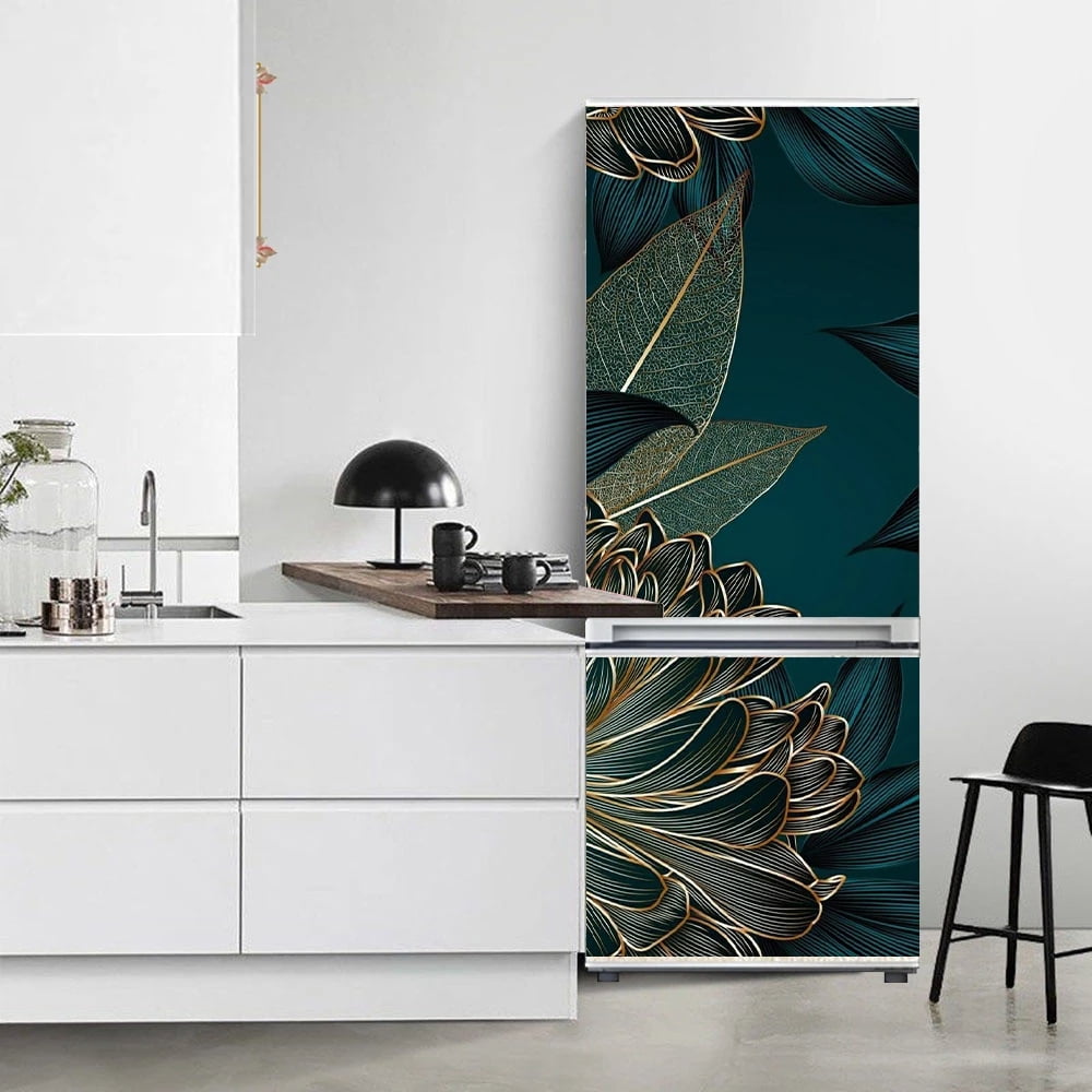 Elegant Stone Refrigerator Stickers Abstract Modern Art Fridge Sticker ...