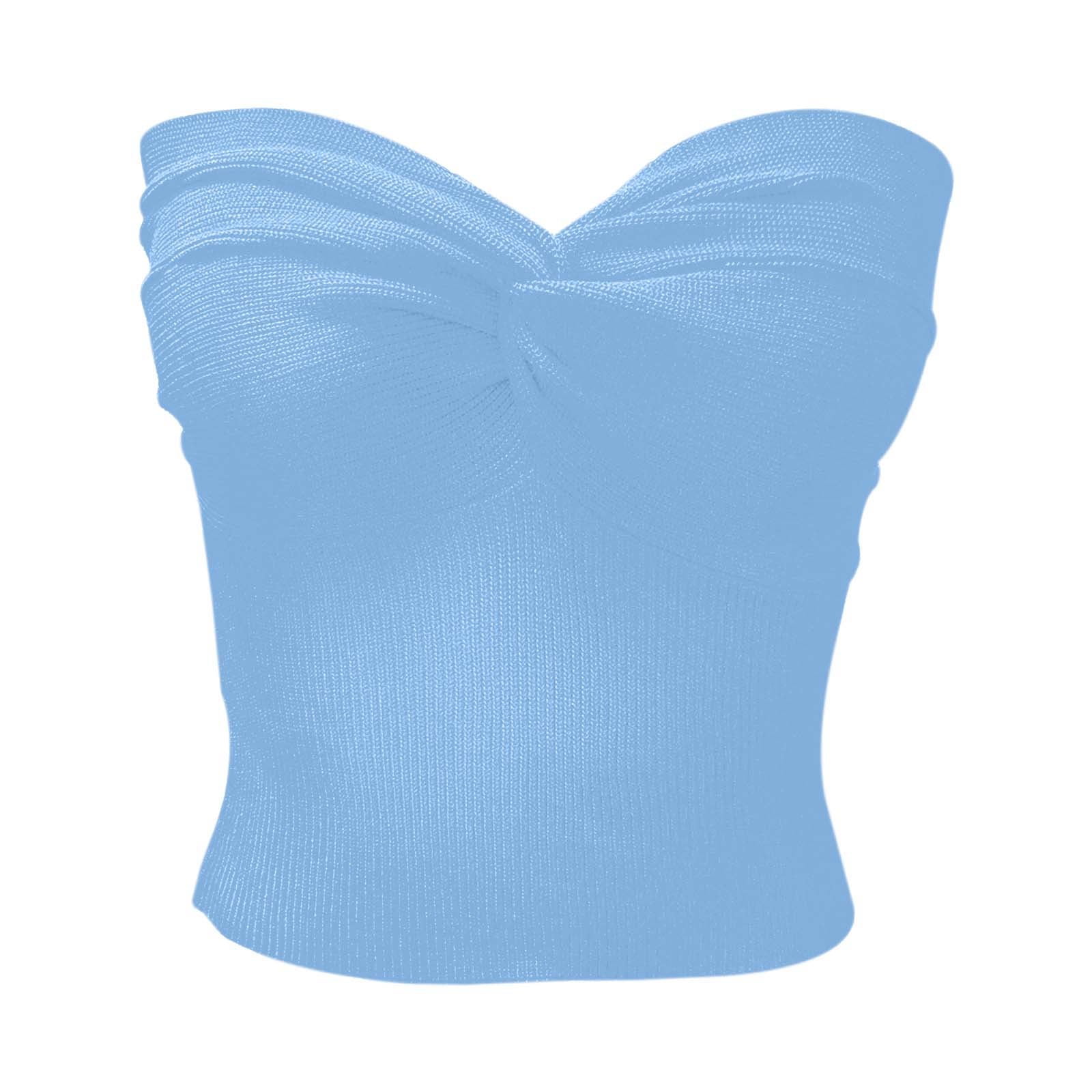 Elegant Strapless Knit Top - Stretchable Tube Bandeau Bra, Crop Top for ...