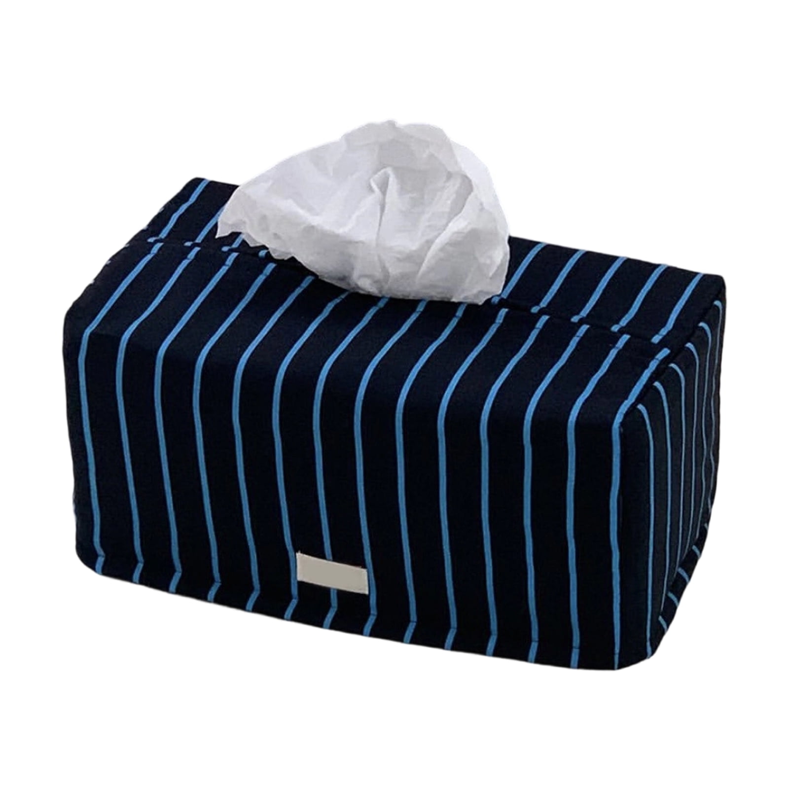 Elegant Striped Tissue Box Holder in Cotton Fabric Napkins Organizers ...