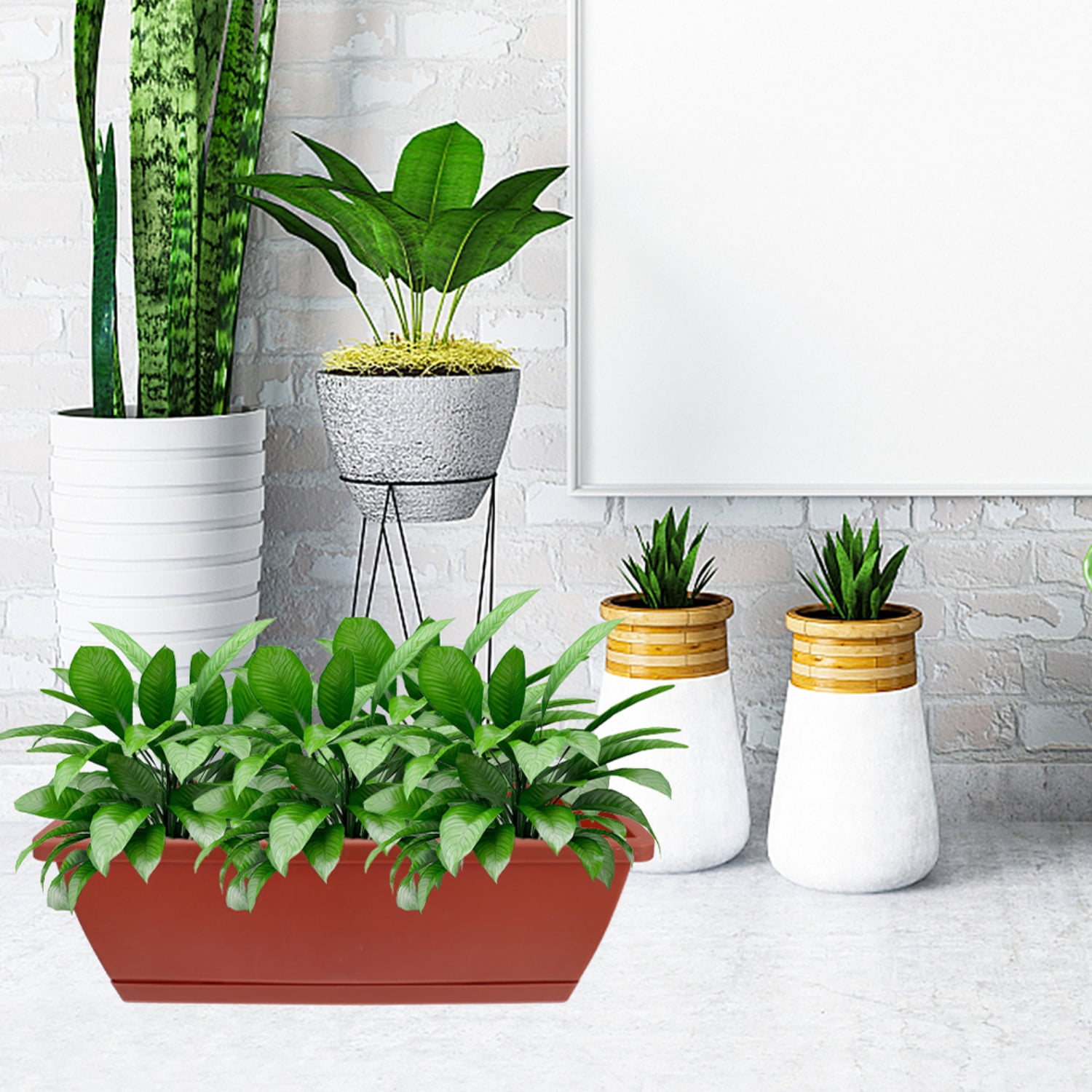 Elegant and Stunning Large Rectangular Outdoor Plastic Planters Set of ...