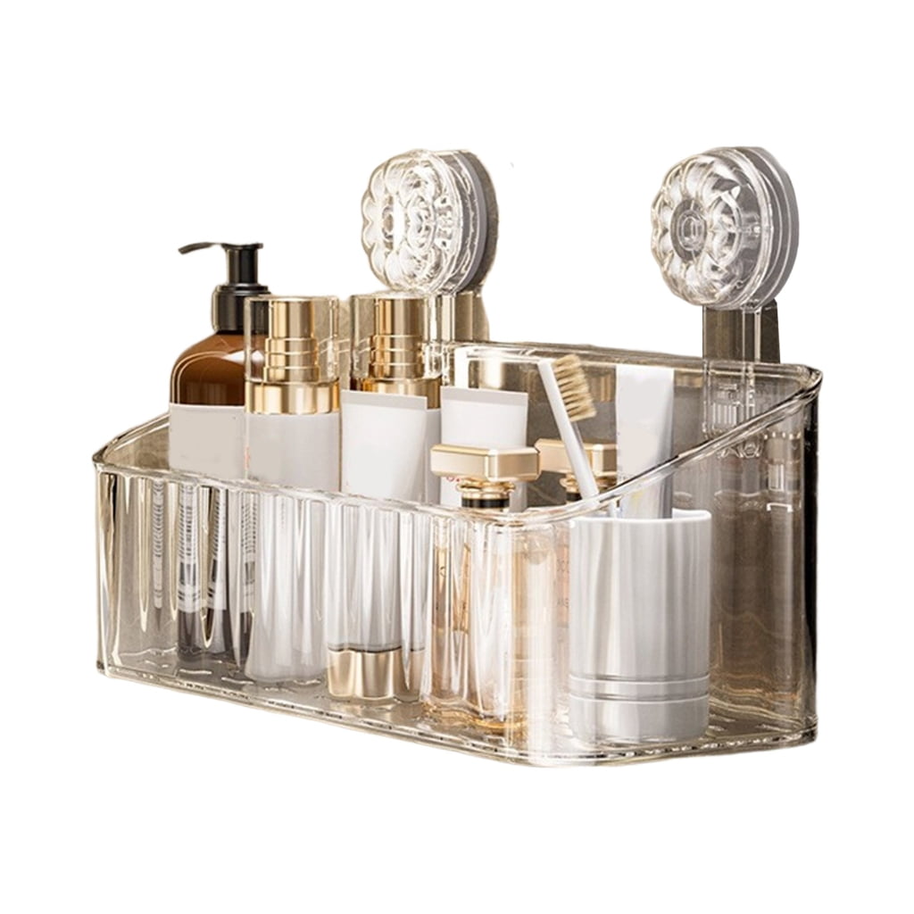 Elegant Suction Storage Shelf for Bathroom Shower Wall Mount Organizers ...
