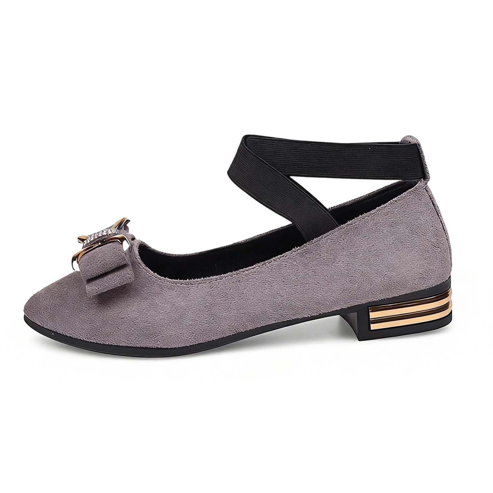 Elegant Summer Casual Pointed Toe Low Heel Flat Shoes with Rhinestone ...