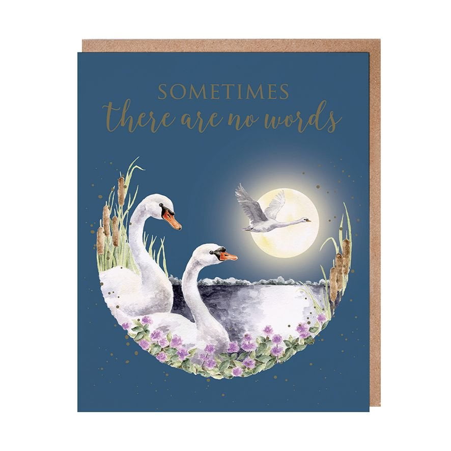 Elegant Swan Greeting Card – "Sometimes There Are No Words" Artistic ...