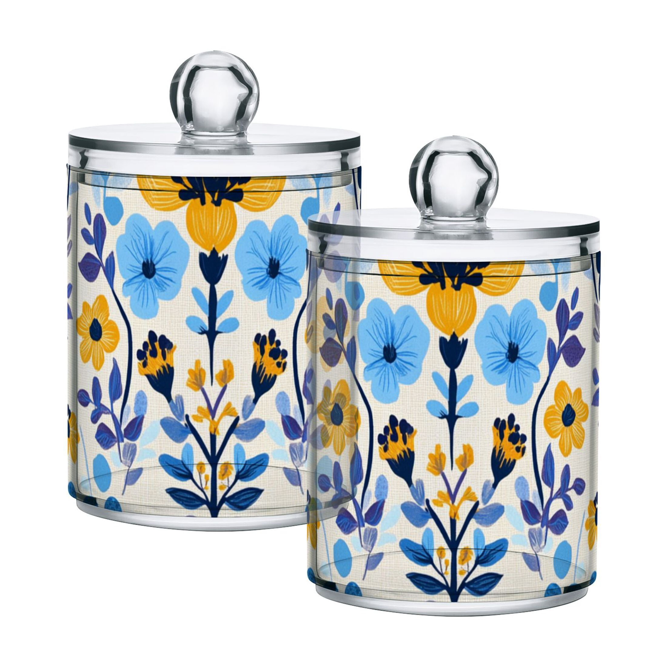 Elegant Symmetrical Flower Pattern Translucent Plastic Cans Storage ...