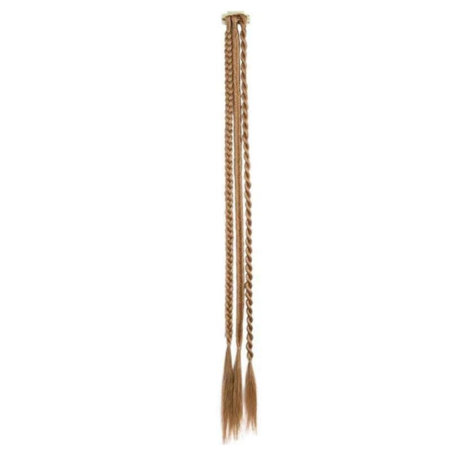 Wig Ponytail Women Three Strand Braid Natural Water Drop Clip Fashion ...