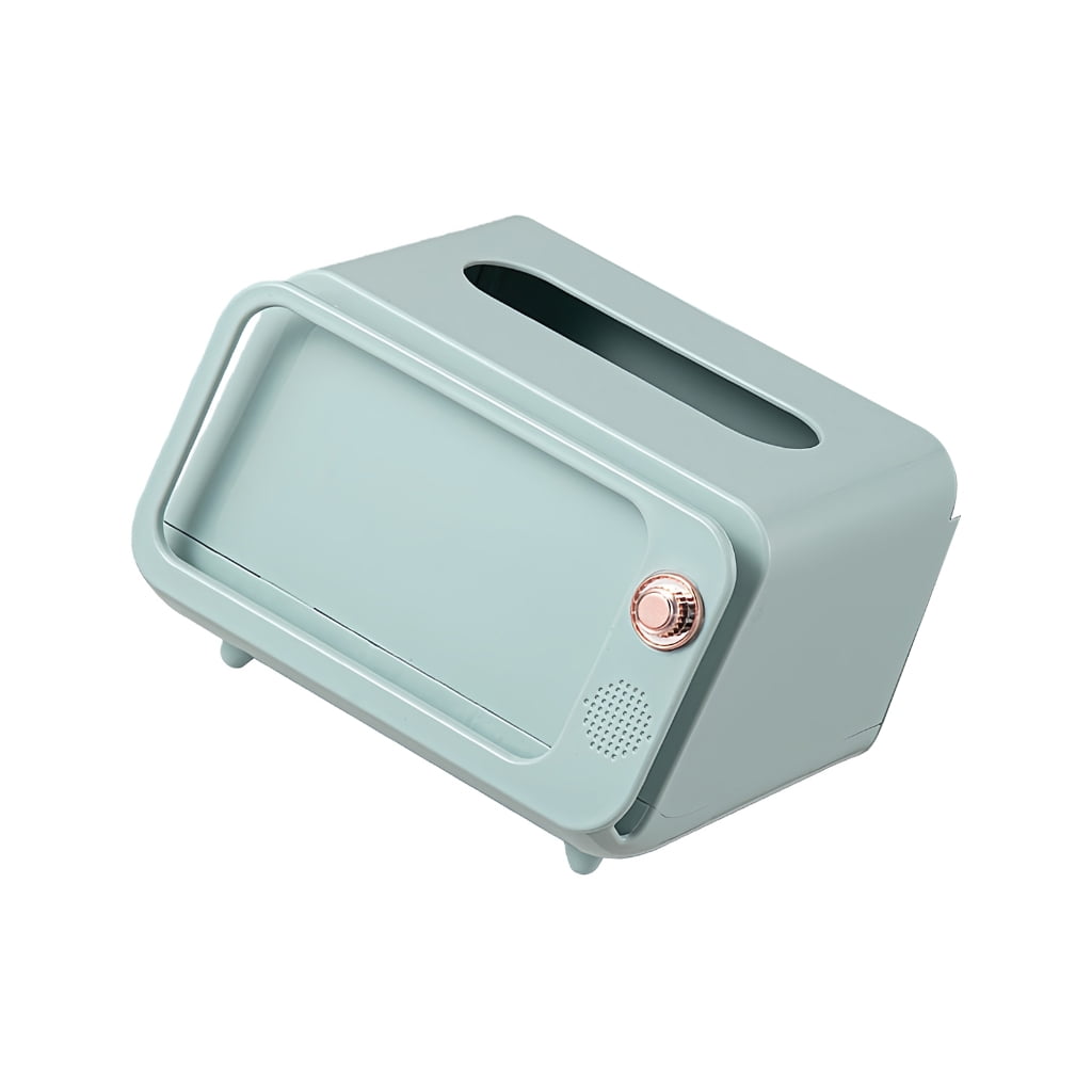 Elegant TV Shape Cream Tissue Box with Built In Phone Stand for Living ...