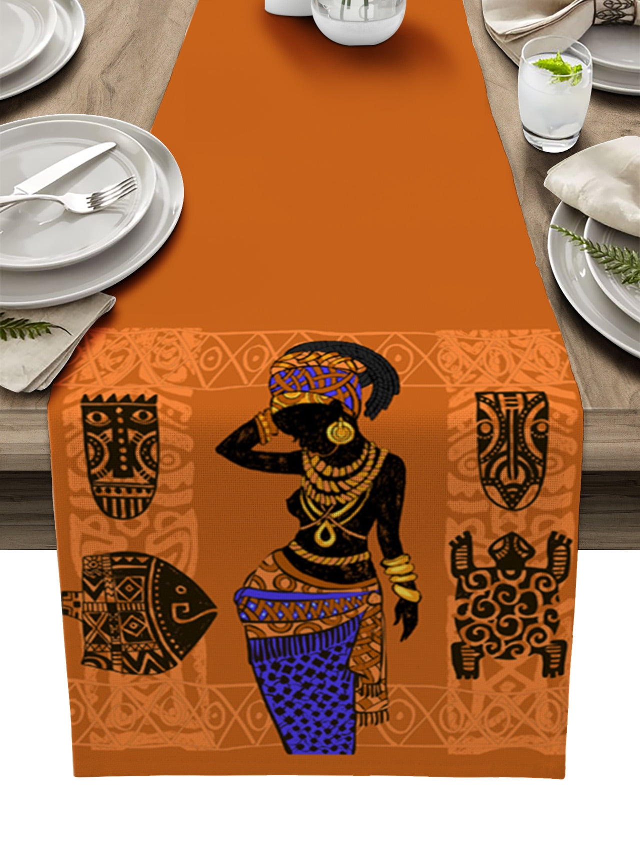 Elegant Table Runner African Woman Tree Table Runner for Dining Table ...