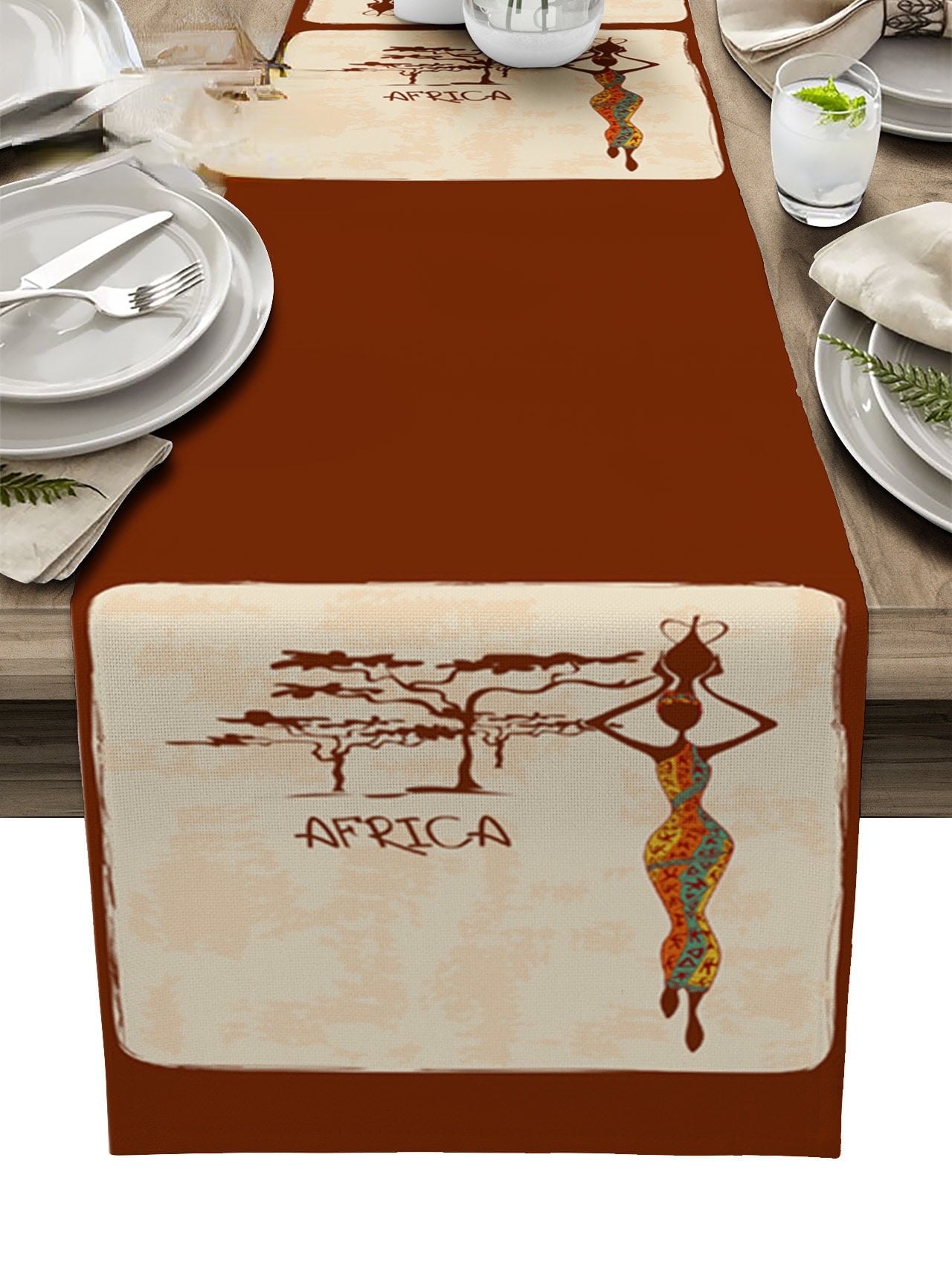 Elegant Table Runner African Woman Tree Table Runner for Dining Table ...