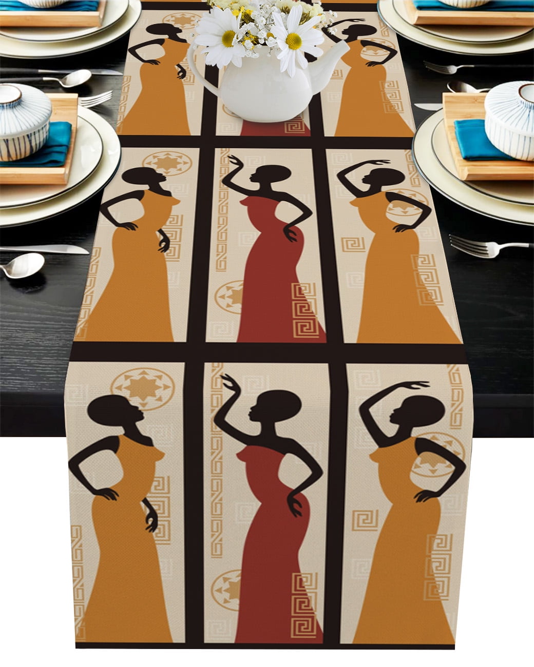 Elegant Table Runner African Woman Tree Table Runner for Dining Table ...