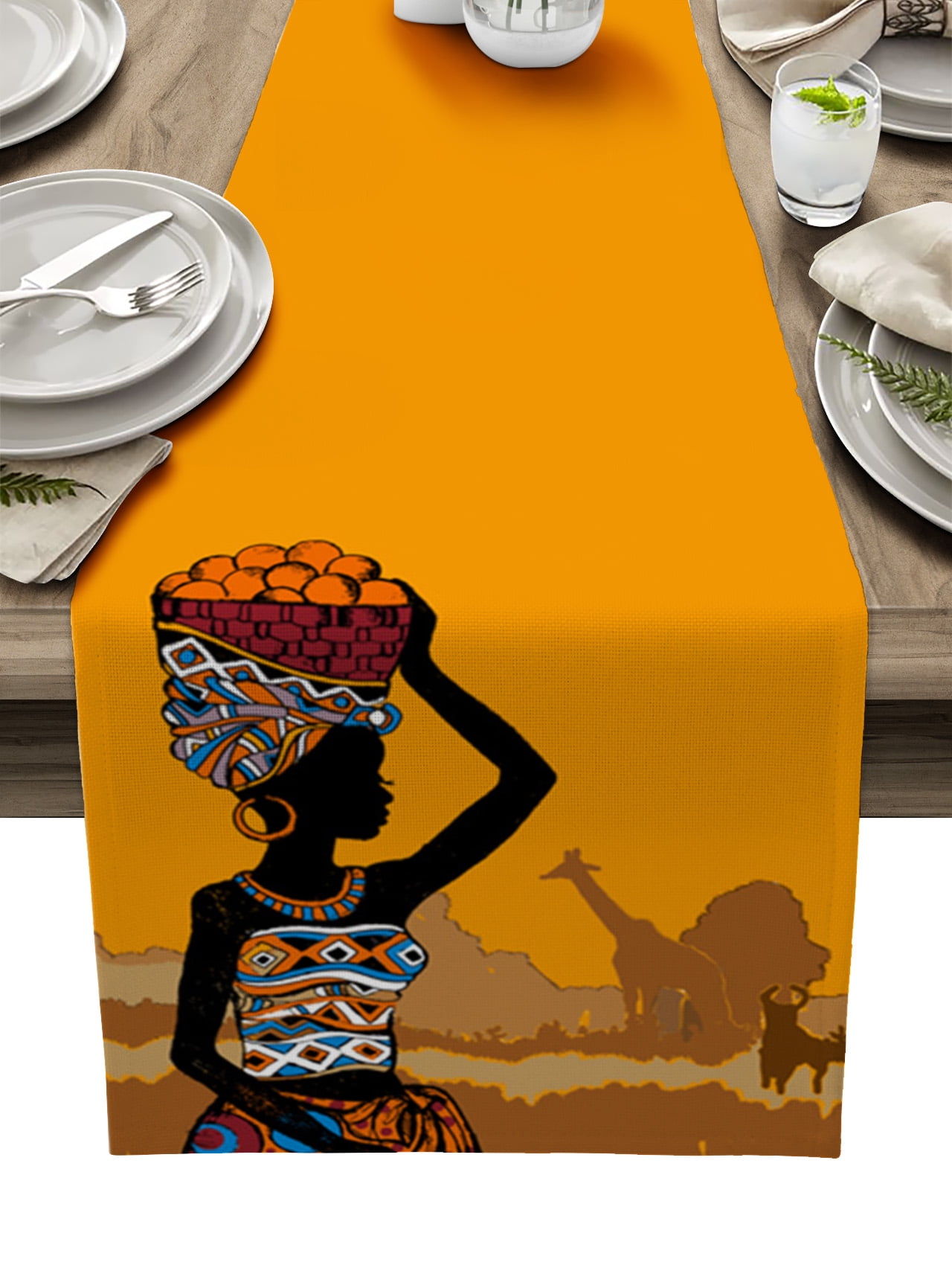 Elegant Table Runner African Woman Tree Table Runner for Dining Table ...