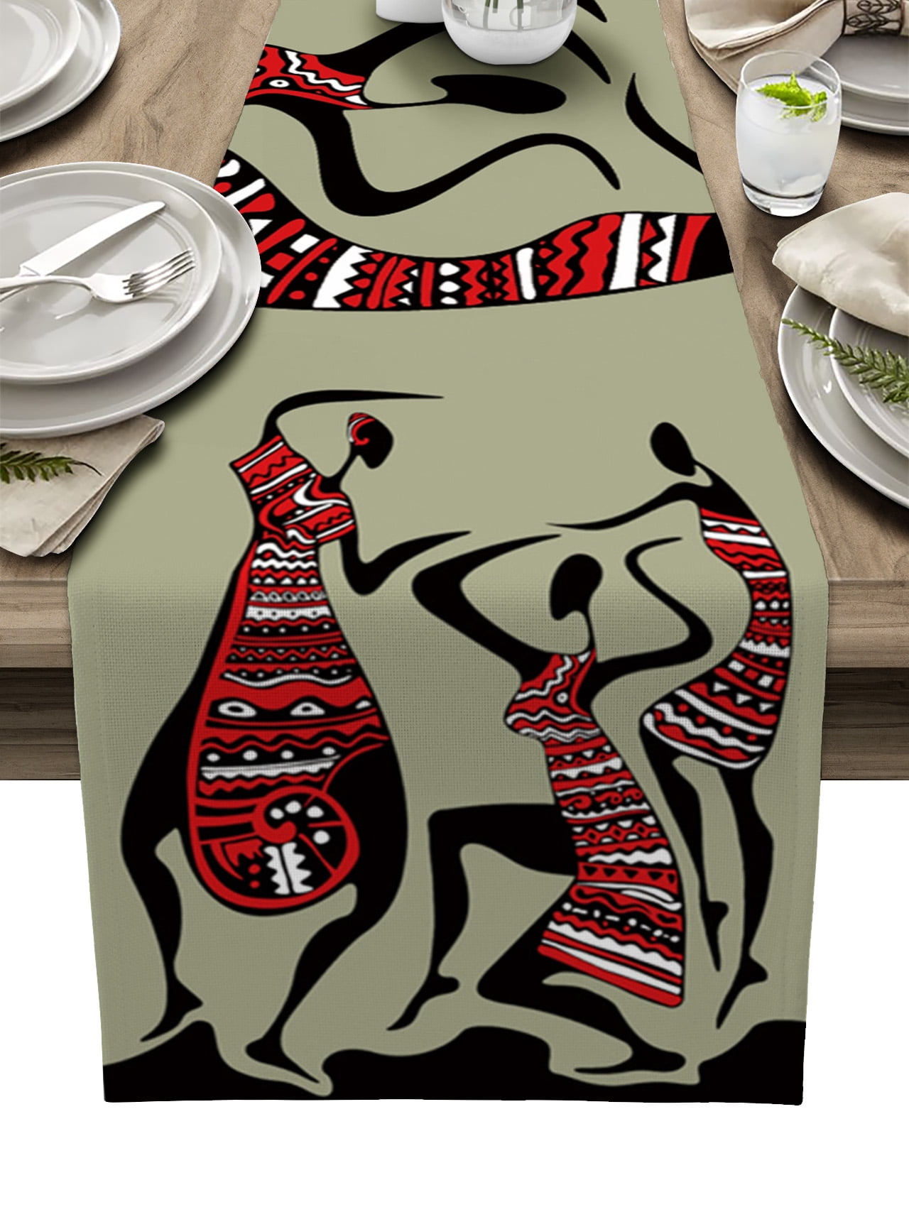 Elegant Table Runner African Woman Tree Table Runner for Dining Table ...