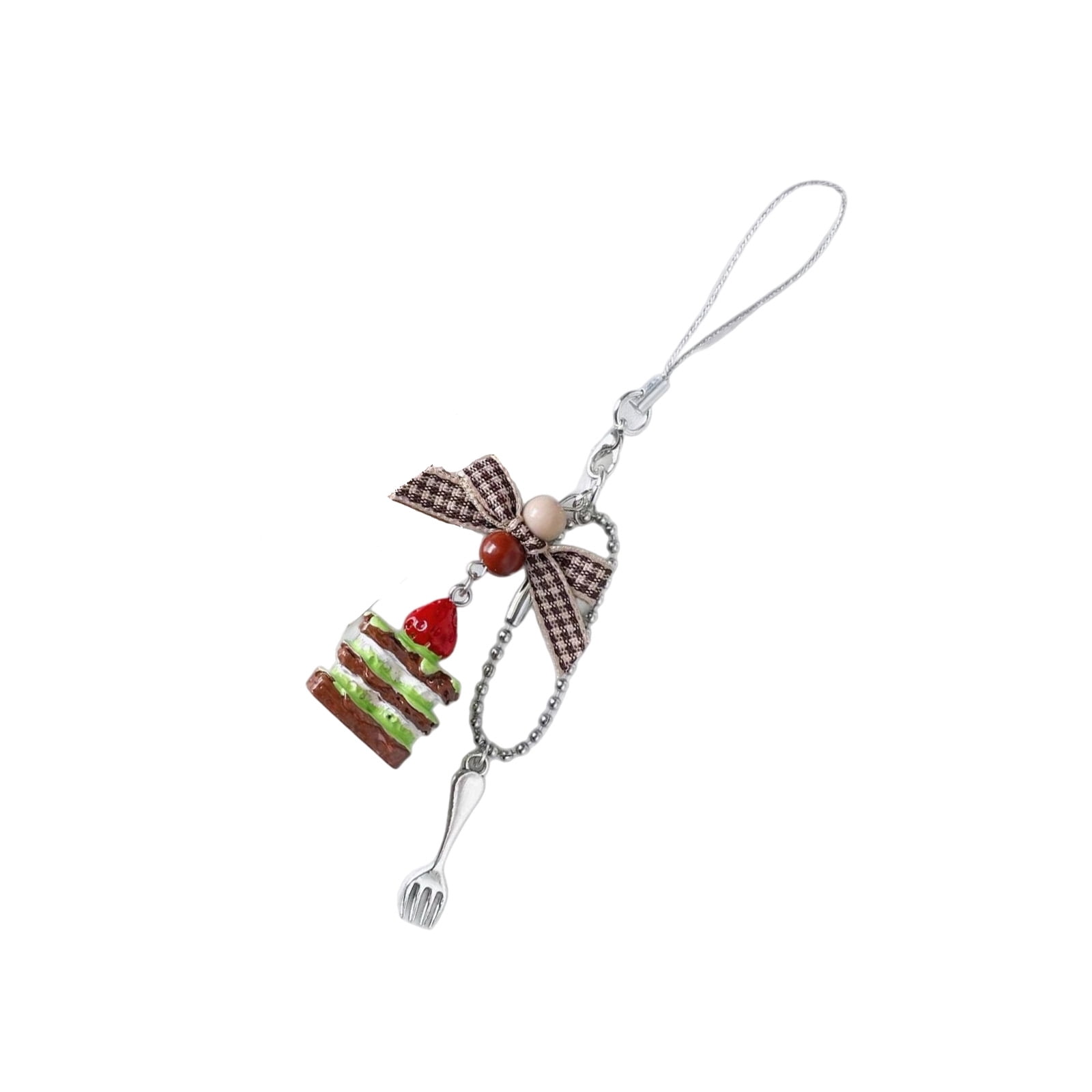 Elegant Taro Colored Cream Napoleon Beaded Phone Charm Sturdy Multiuse ...