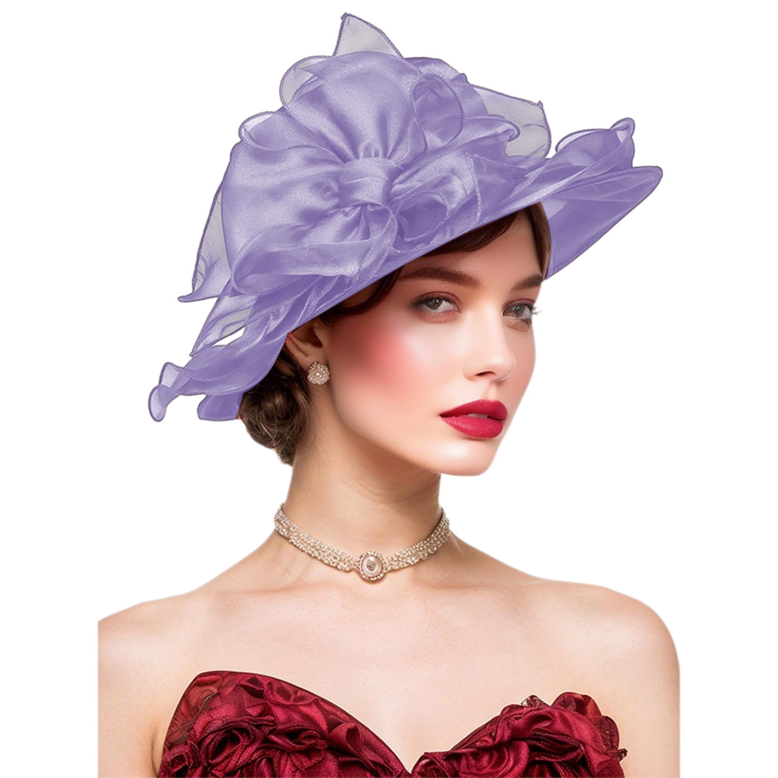 Elegant Tea Party Accessories for Women - Floral Wide Brim Hats ...