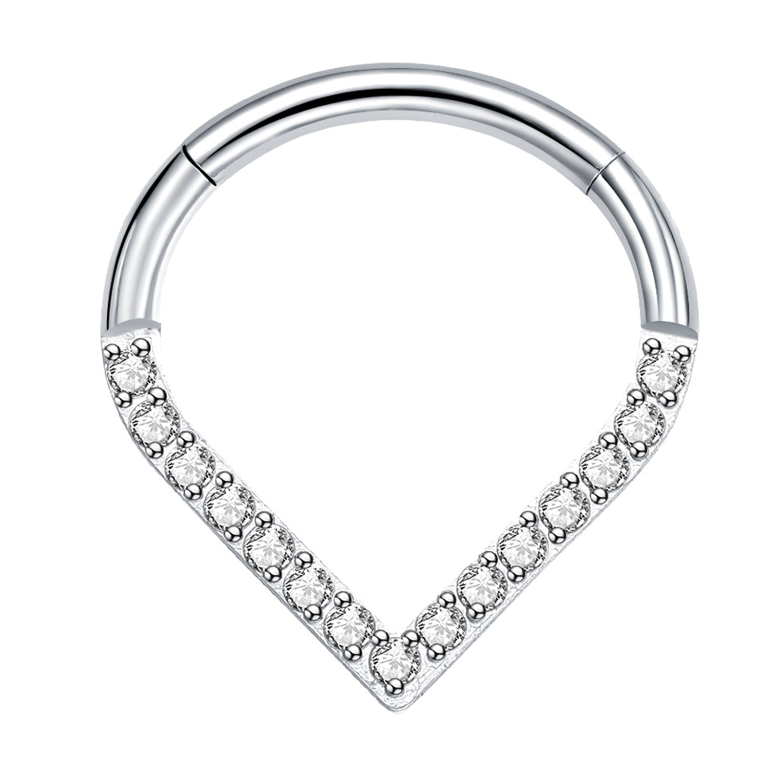 Elegant Teardrop Shaped Steel Nose Rings Unisex Septum Rings Clip ...