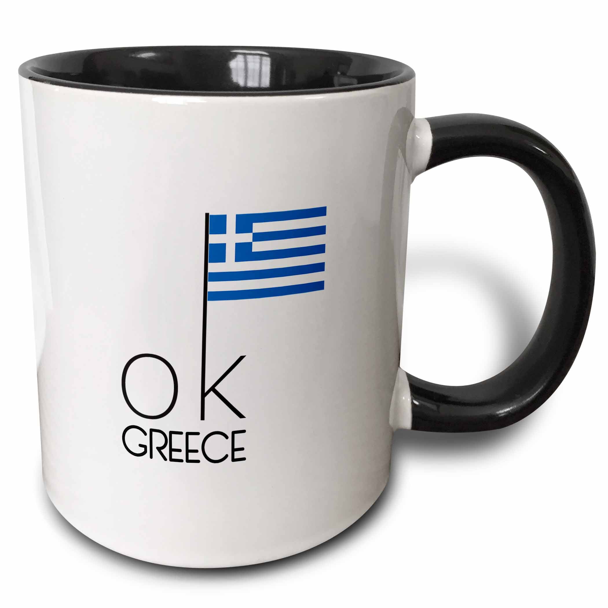3drose, Elegant Text Ok Greece and Blue National Flag on White ...