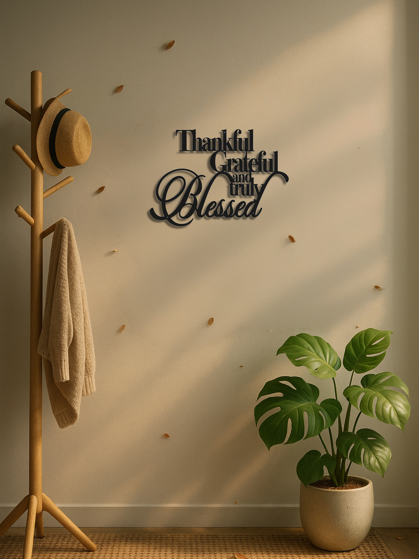 Elegant "Thankful Grateful Blessed"Metal Art -Wall Decor for Home ...