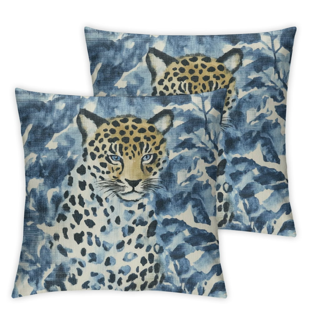 Elegant Throw Pillow Covers Leopard Print Cheetah Chinoiserie Animal ...