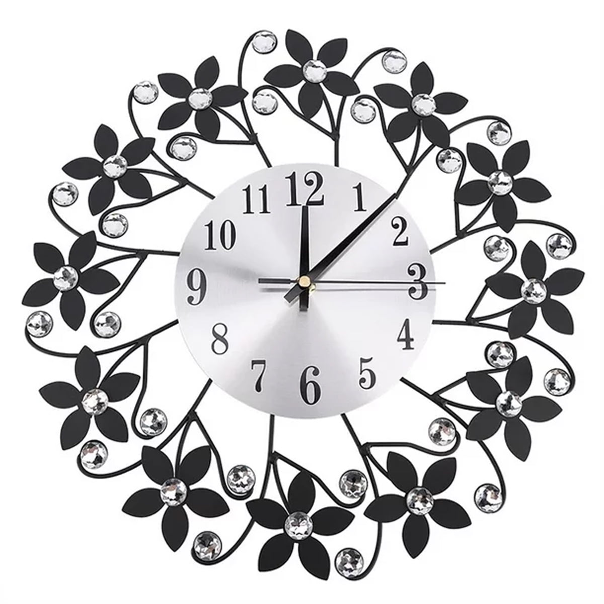 Elegant Timekeeper, Crystal Wall Clock Aluminum Sparkling Bling, Silent ...