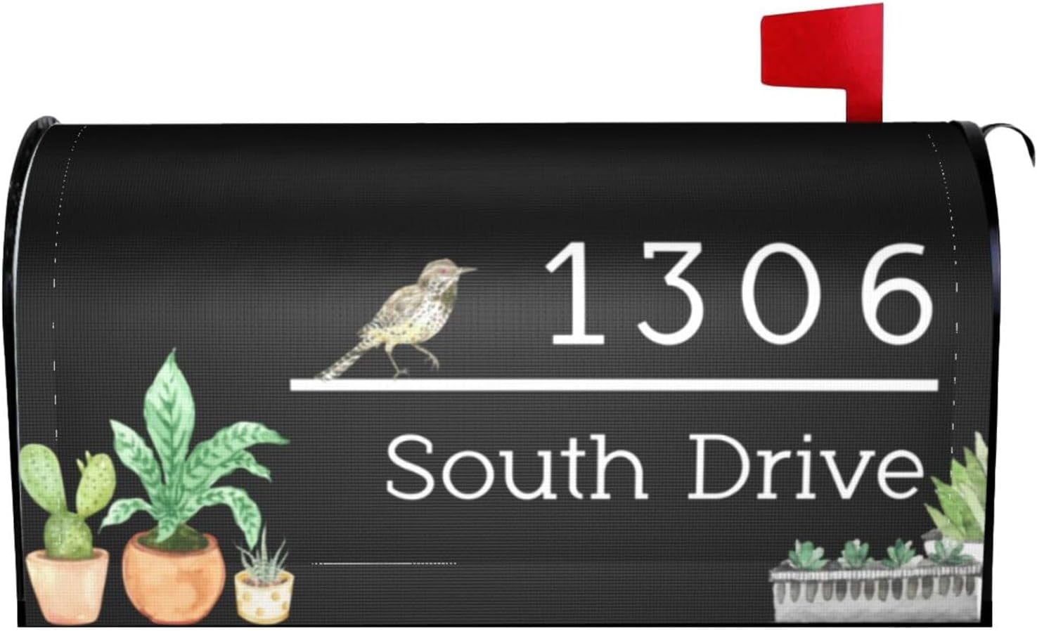 Elegant Topiary Plant Personalized Address Mailbox Covers Magnetic ...