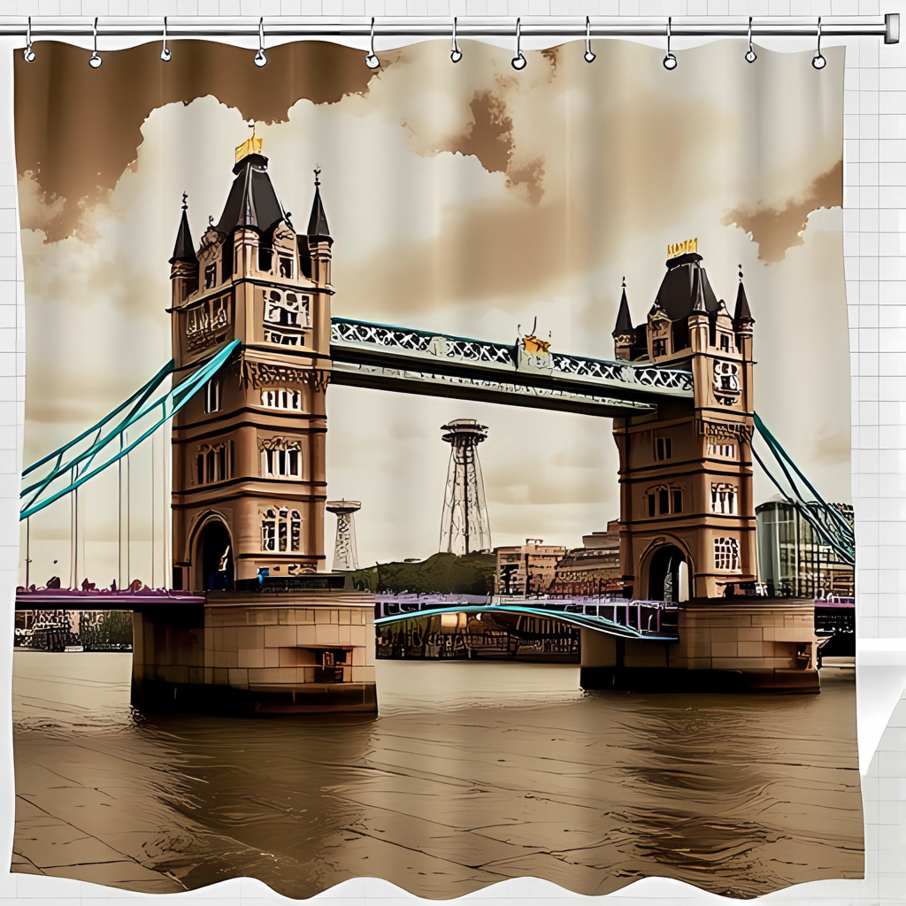 Elegant Tower Bridge Shower Curtain - Stunning Gothic Architecture ...
