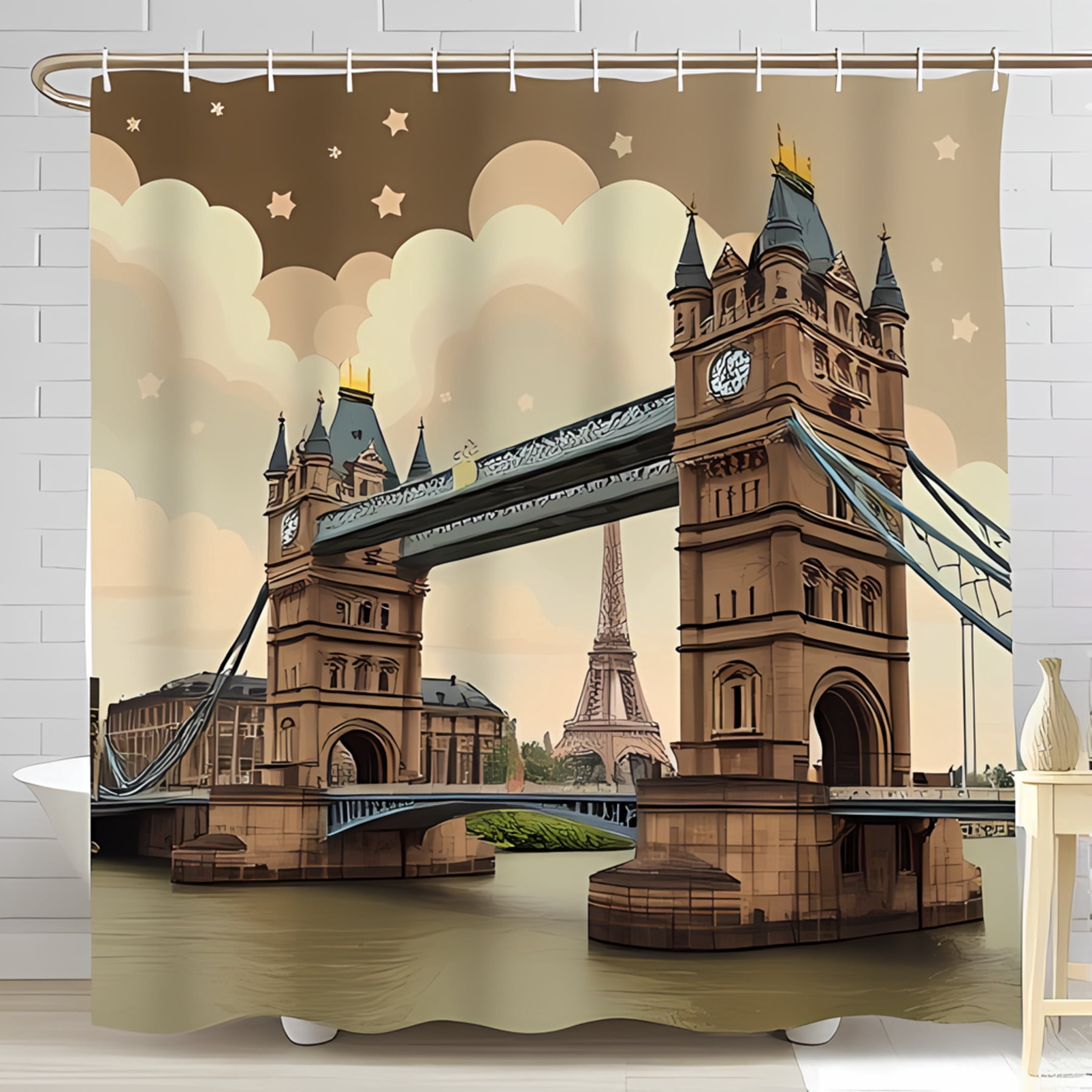 Elegant Tower Bridge Shower Curtain - Stunning Gothic Architecture ...