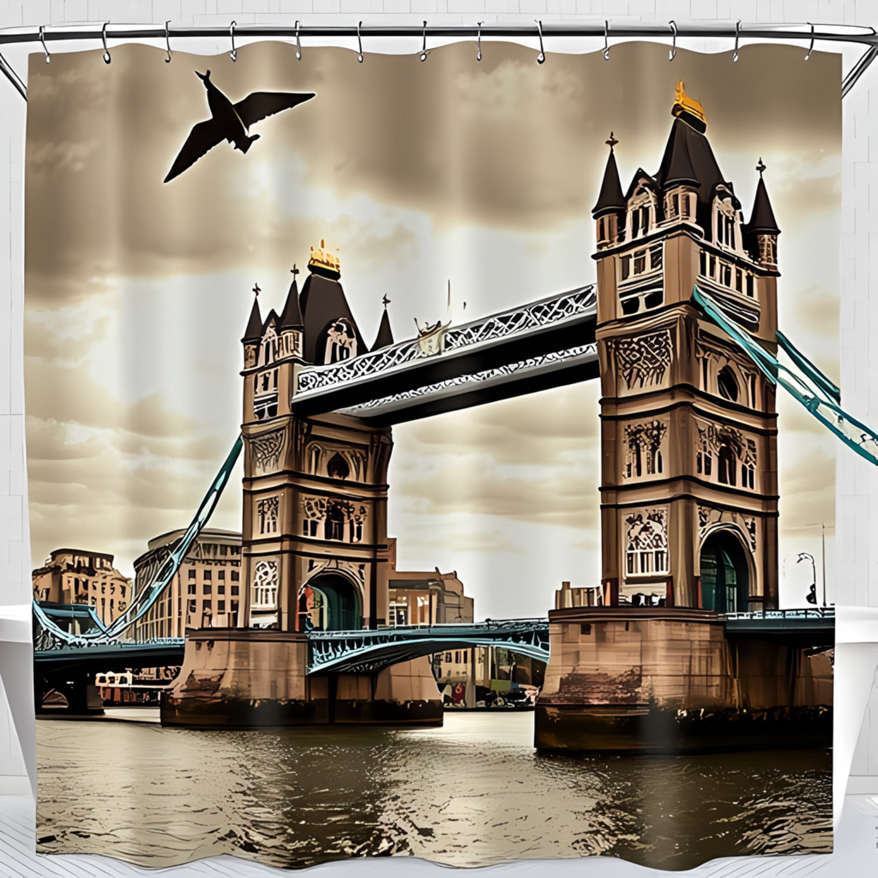 Elegant Tower Bridge Shower Curtain - Stunning London Design with ...