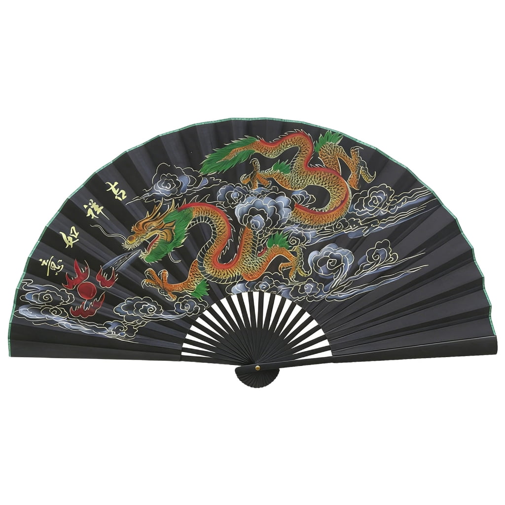 Elegant Traditional Chinese Large Size Decorative Fan Silk Fabric Frame ...